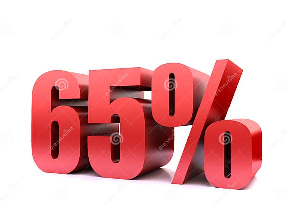 Sixty Five Percent 65 Symbol .3d Stock Illustration - Illustration of ...