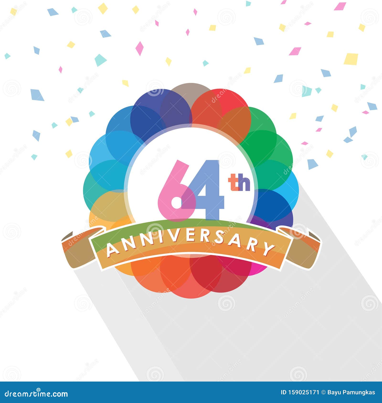 Sixty-four Anniversary Logo Design Иллюстрация вектора - иллюстрации ...