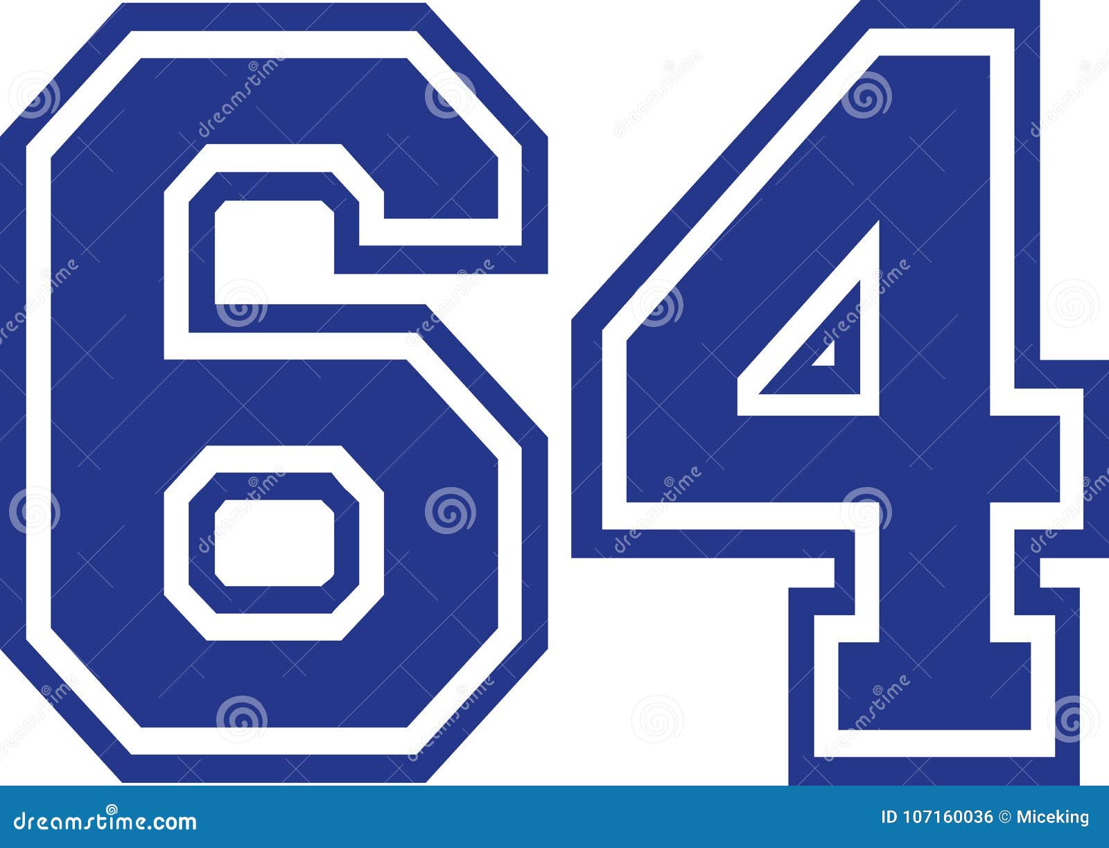 Sixty-four College Number 64 Stock Vector - Illustration of font ...