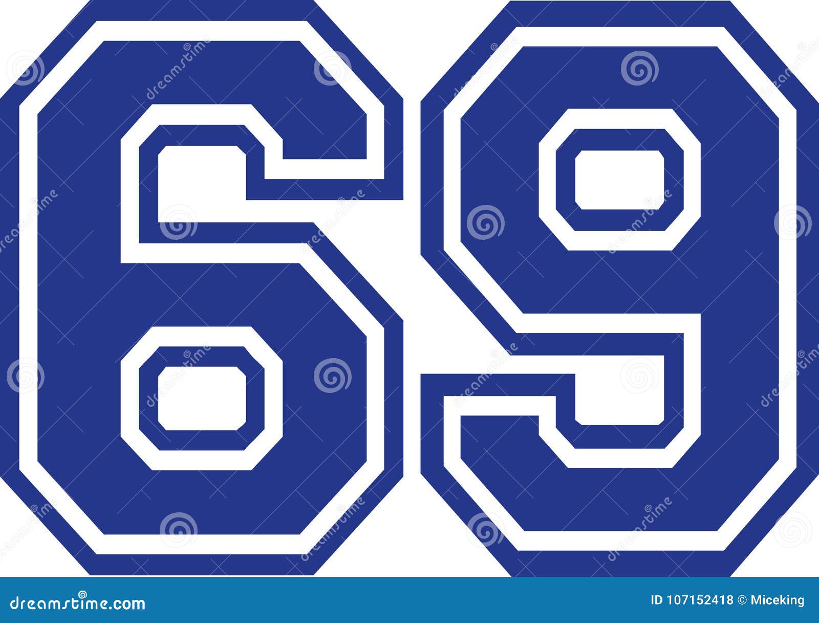 Sixty-nine Digital Number 69 Cartoon Vector | CartoonDealer.com #107143907