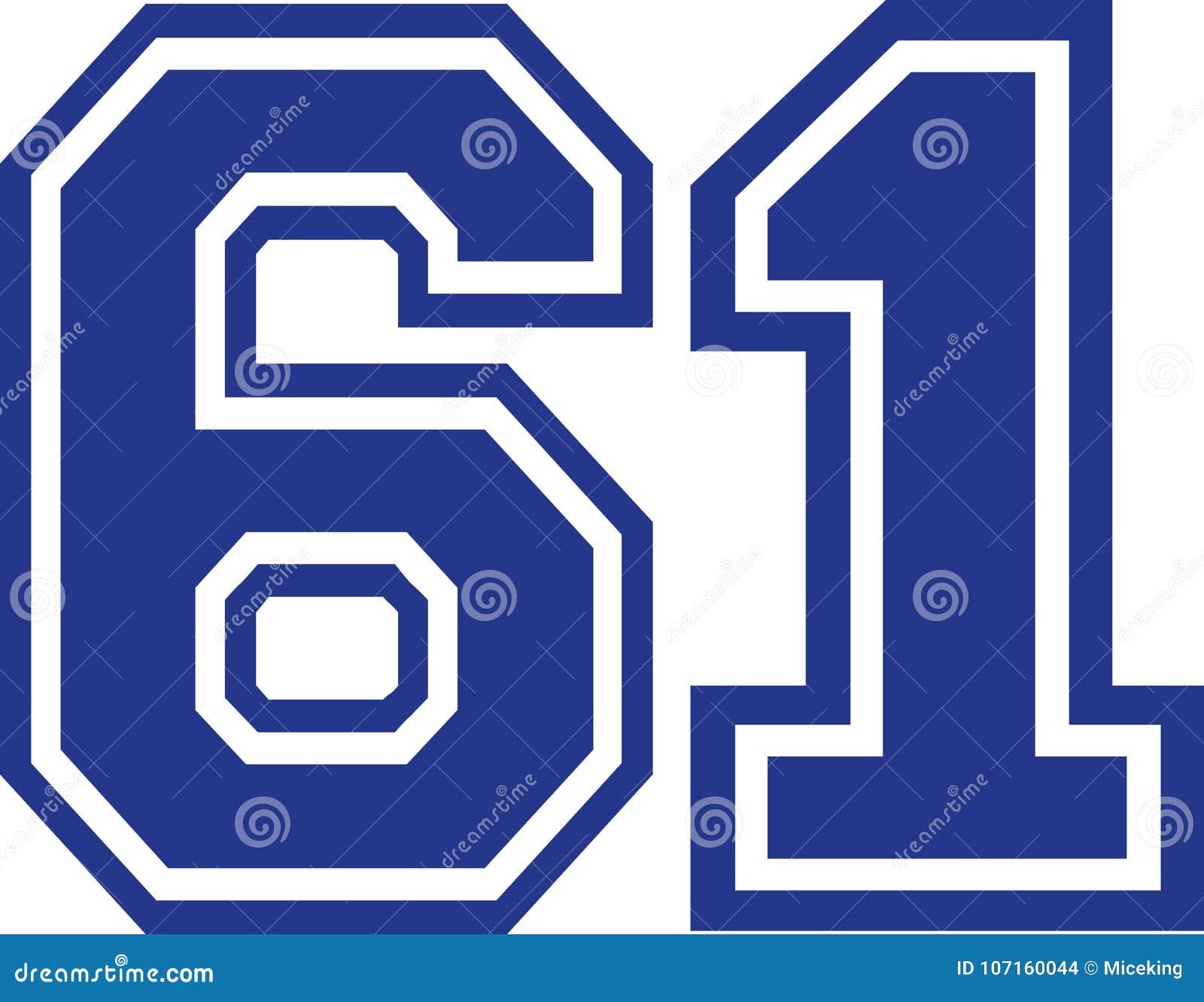 Sixty-one College Number 61 Stock Vector - Illustration of character ...