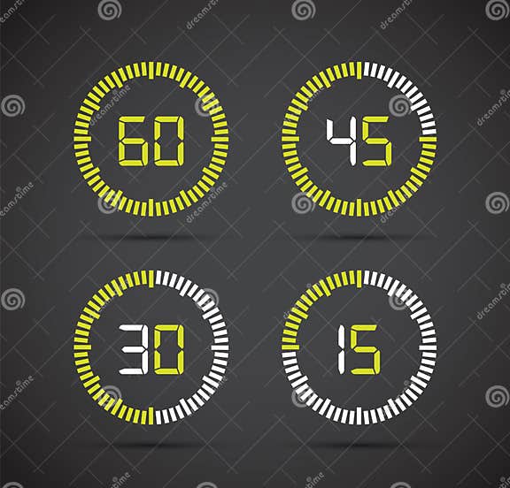 A sixty second timer stock vector. Illustration of digital - 69518741