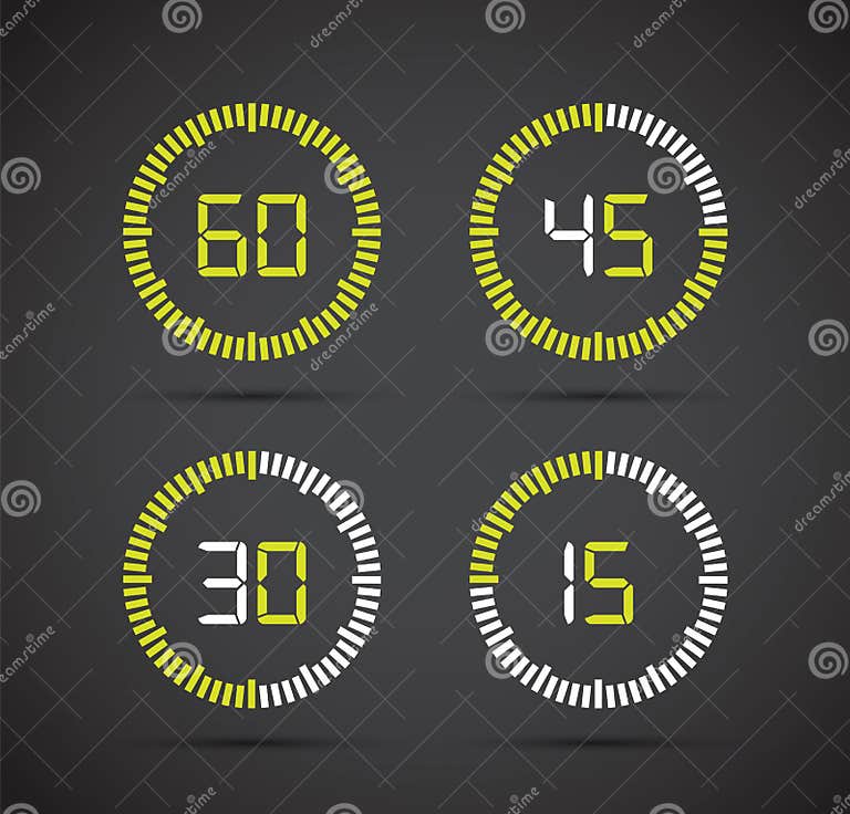 A sixty second timer stock vector. Illustration of digital - 69518741
