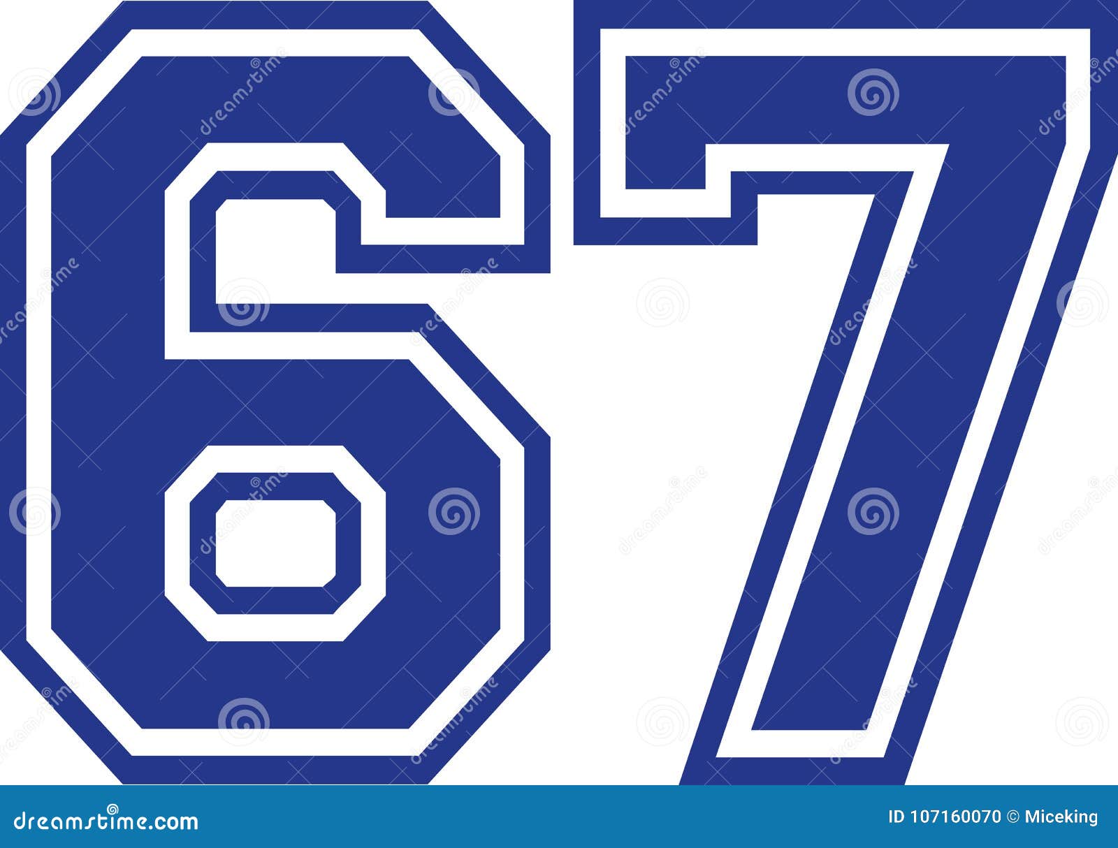 Sixty-seven College Number 67 Stock Vector - Illustration of college ...