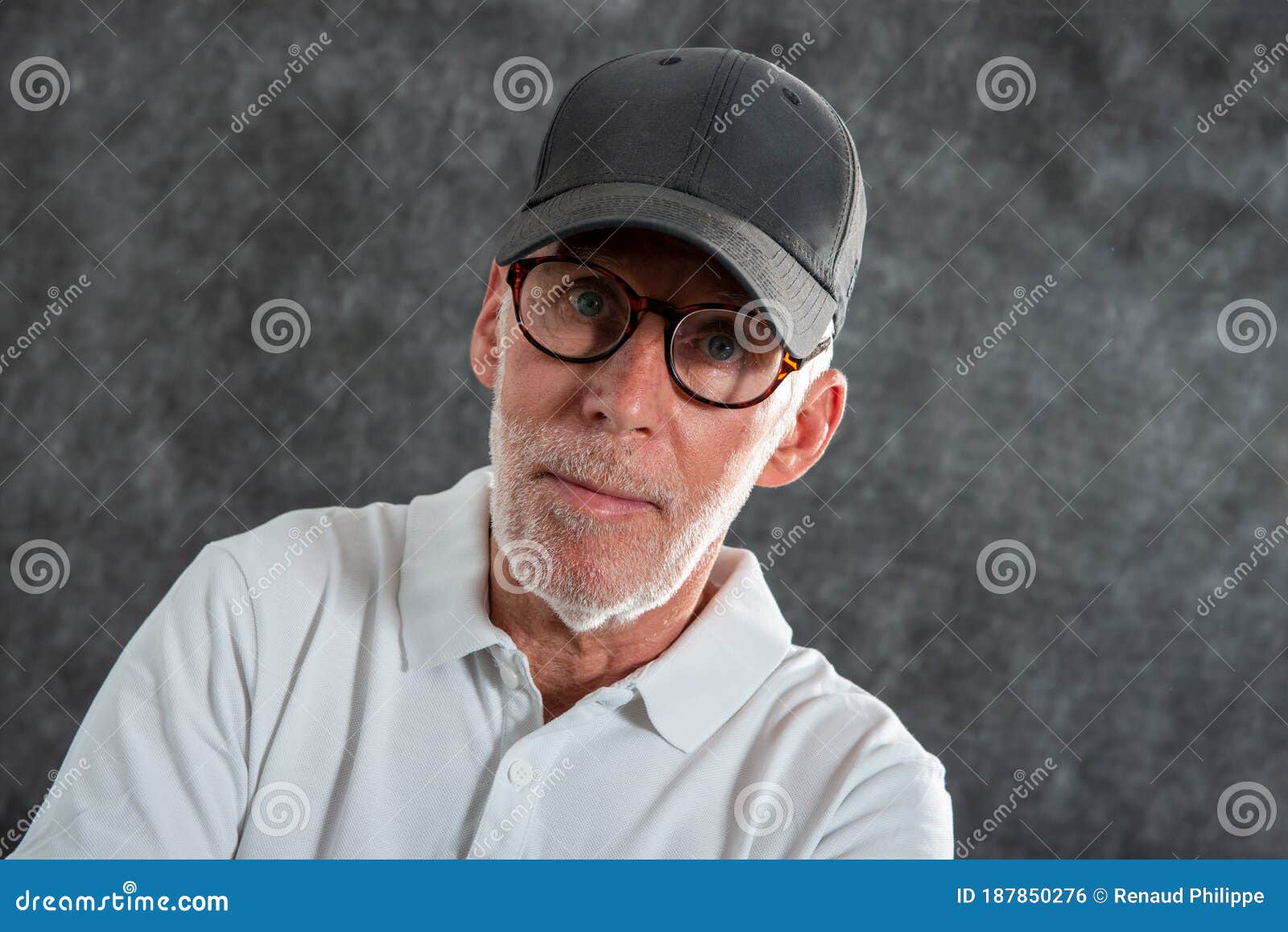 Sixty Year Old Man Wearing a Baseball Cap Stock Photo - Image of older ...