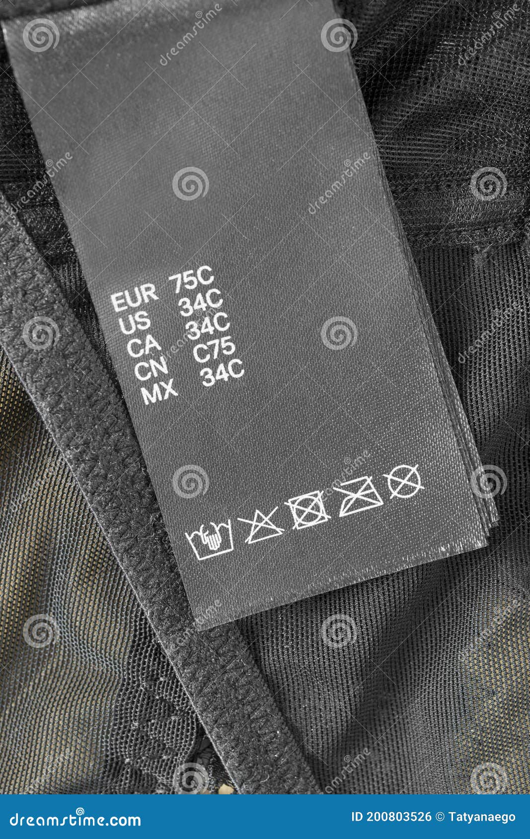 Size and care label stock photo. Image of clothing, netting - 200803526