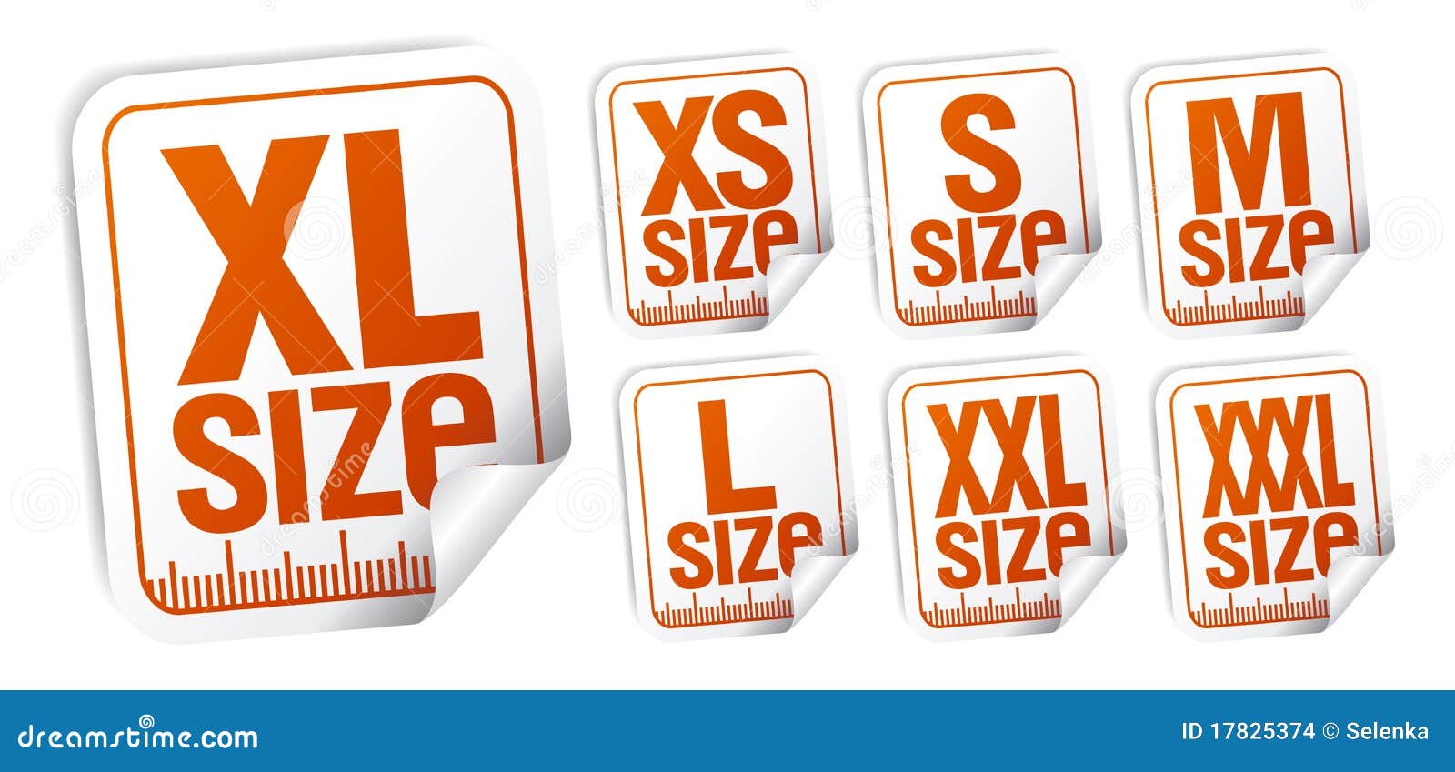 Size clothing stickers stock vector. Illustration of size - 17825374
