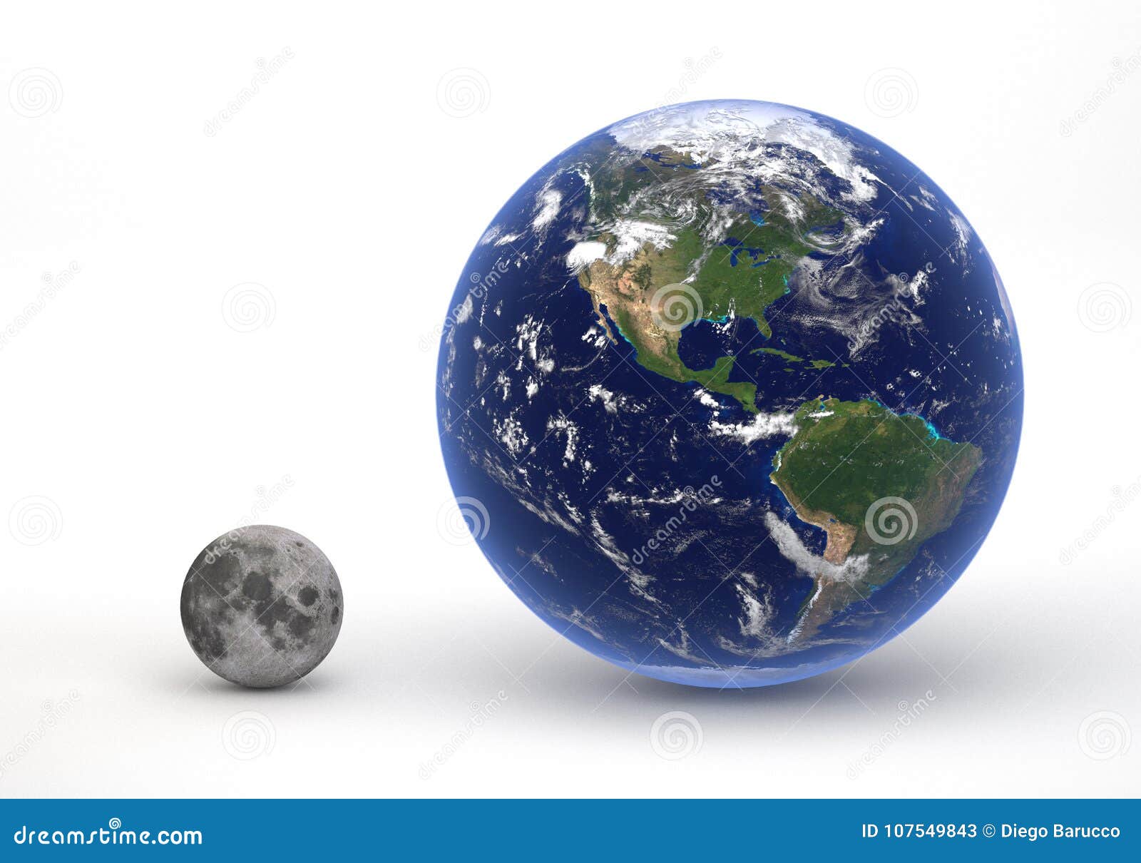 Size Comparison between Earth and Moon Stock Illustration ...