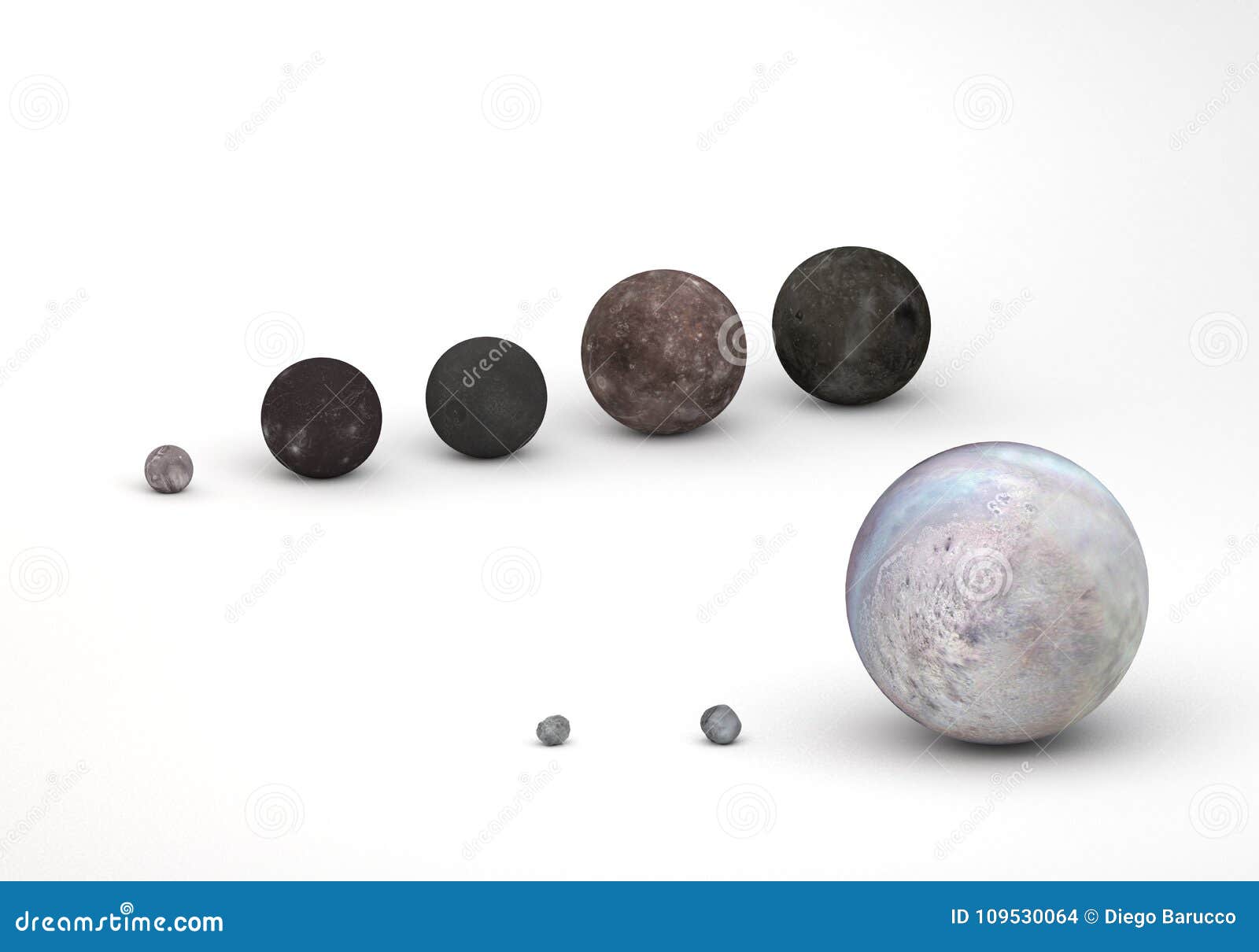 Size Comparison between Uranus and Neptune Moons Stock Illustration ...