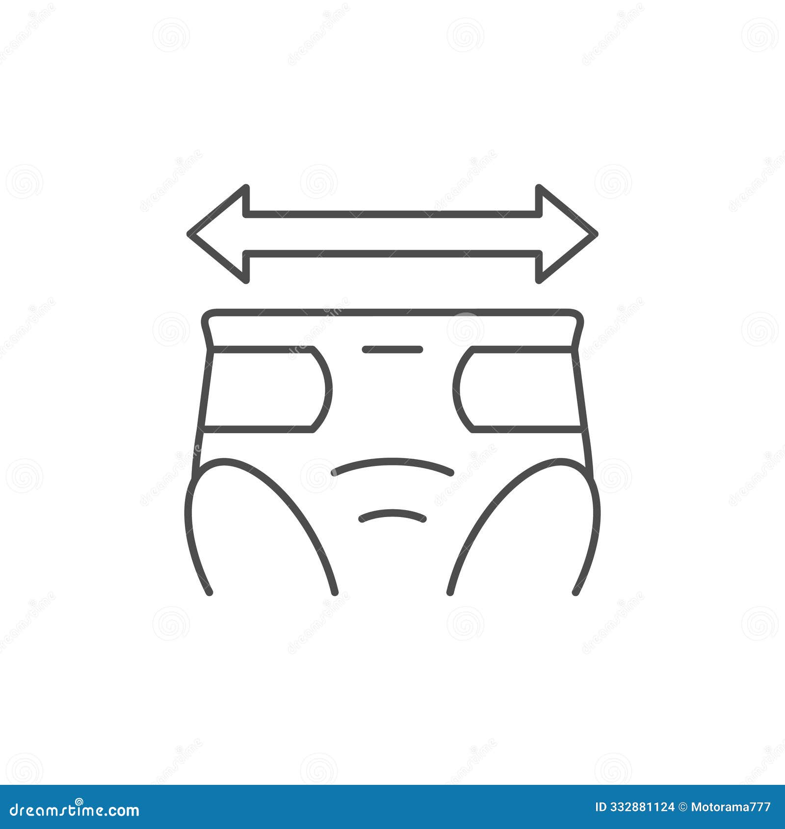 Size of diaper line icon stock vector. Illustration of protection ...