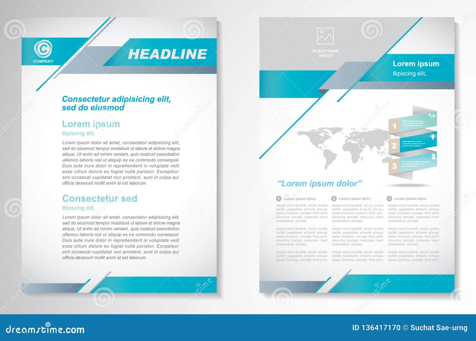 Vector Brochure Flyer Design Layout Template, Size A4, Front Page and ...