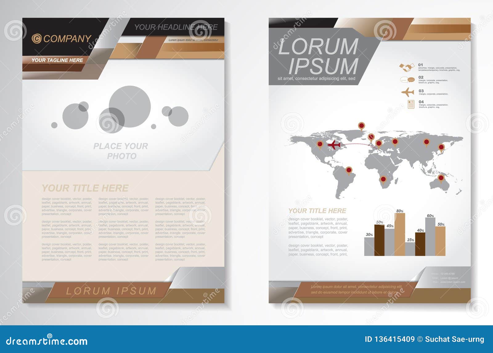 Vector Brochure Flyer Design Layout Template, Size A4, Front Page and ...