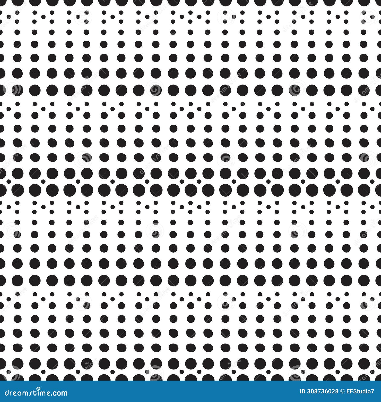 Size Graduated Dots in Rows Vector Seamless Pattern Stock Vector ...