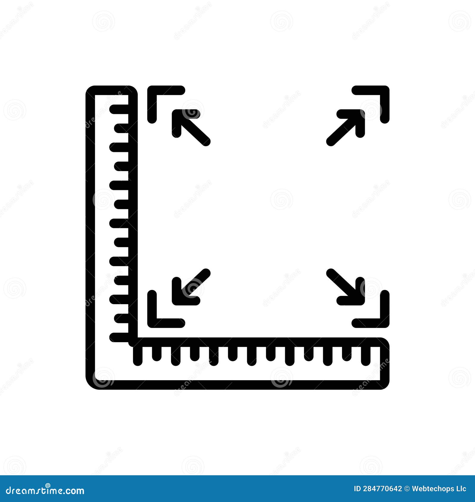 Black Line Icon for Size, Measurement and Meter Stock Vector ...