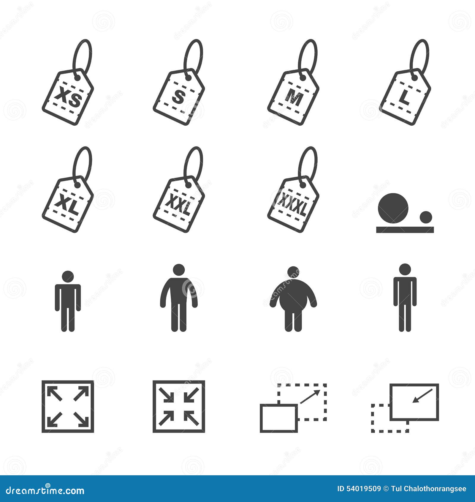 Size icons111 stock vector. Illustration of tags, icons - 54019509