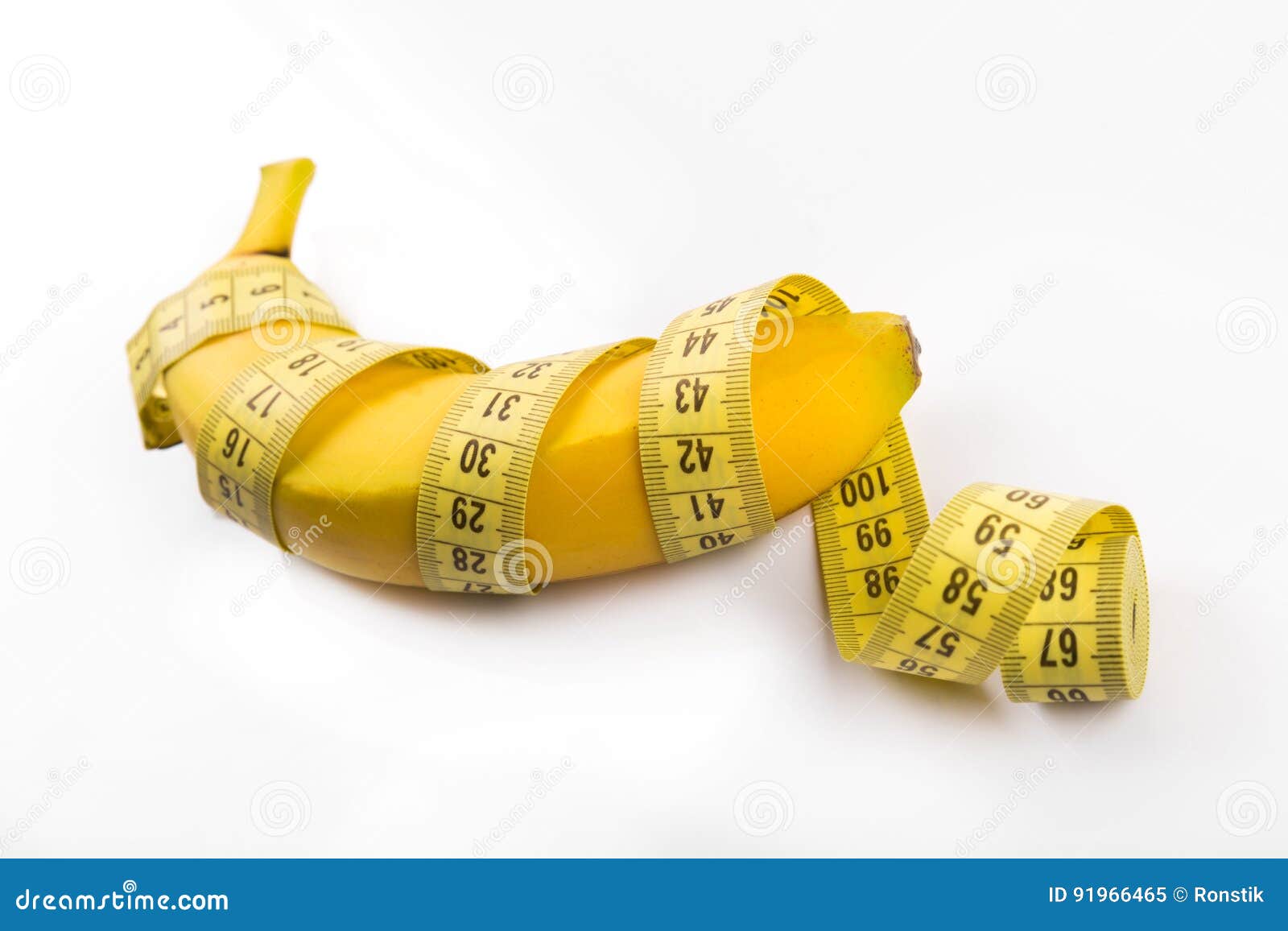 Size Matters Concept, Banana with Measuring Tape Stock Image - Image of ...