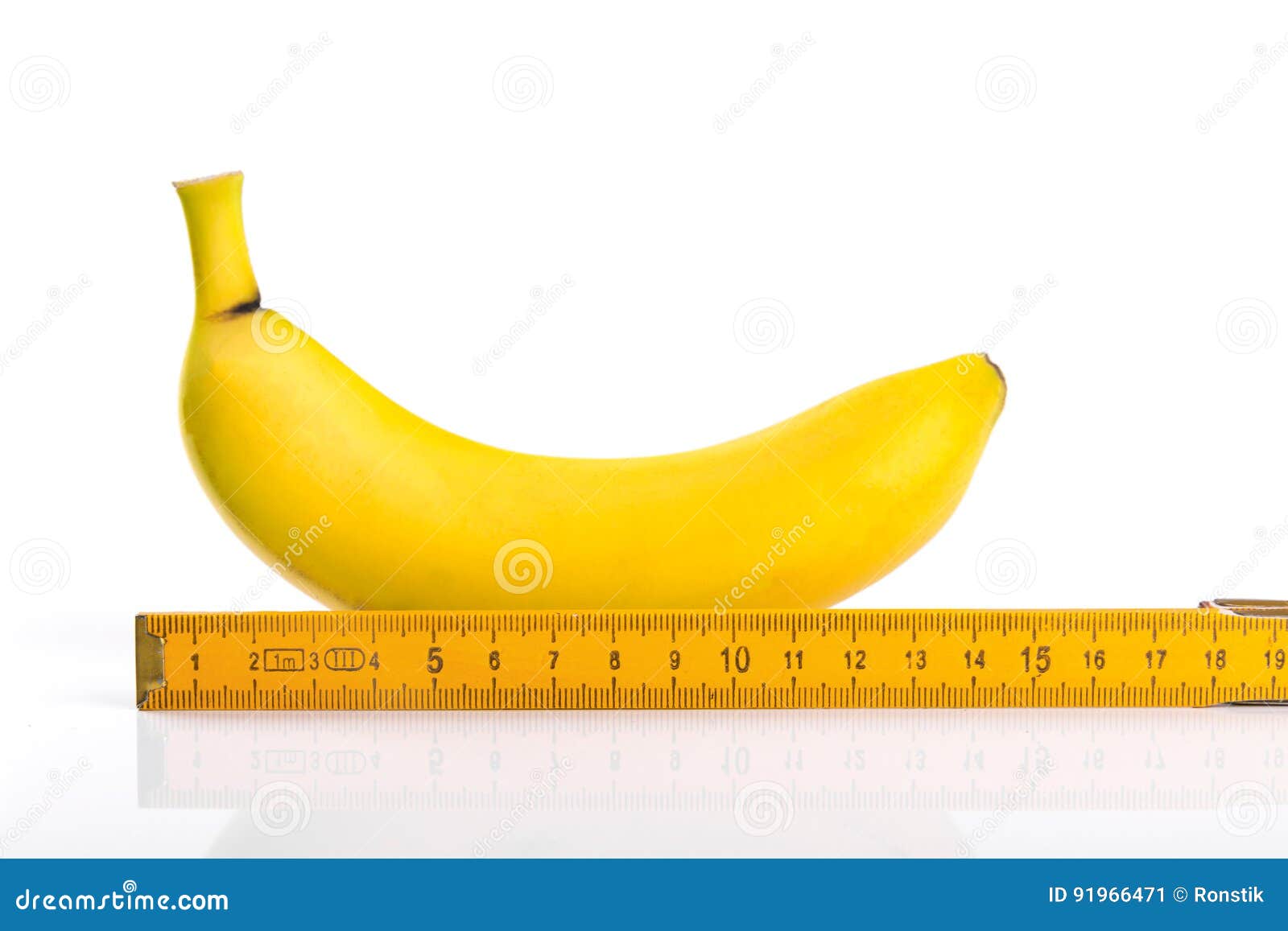 Size Matters Concept, Banana with Ruler Isolated on White Stock Image ...