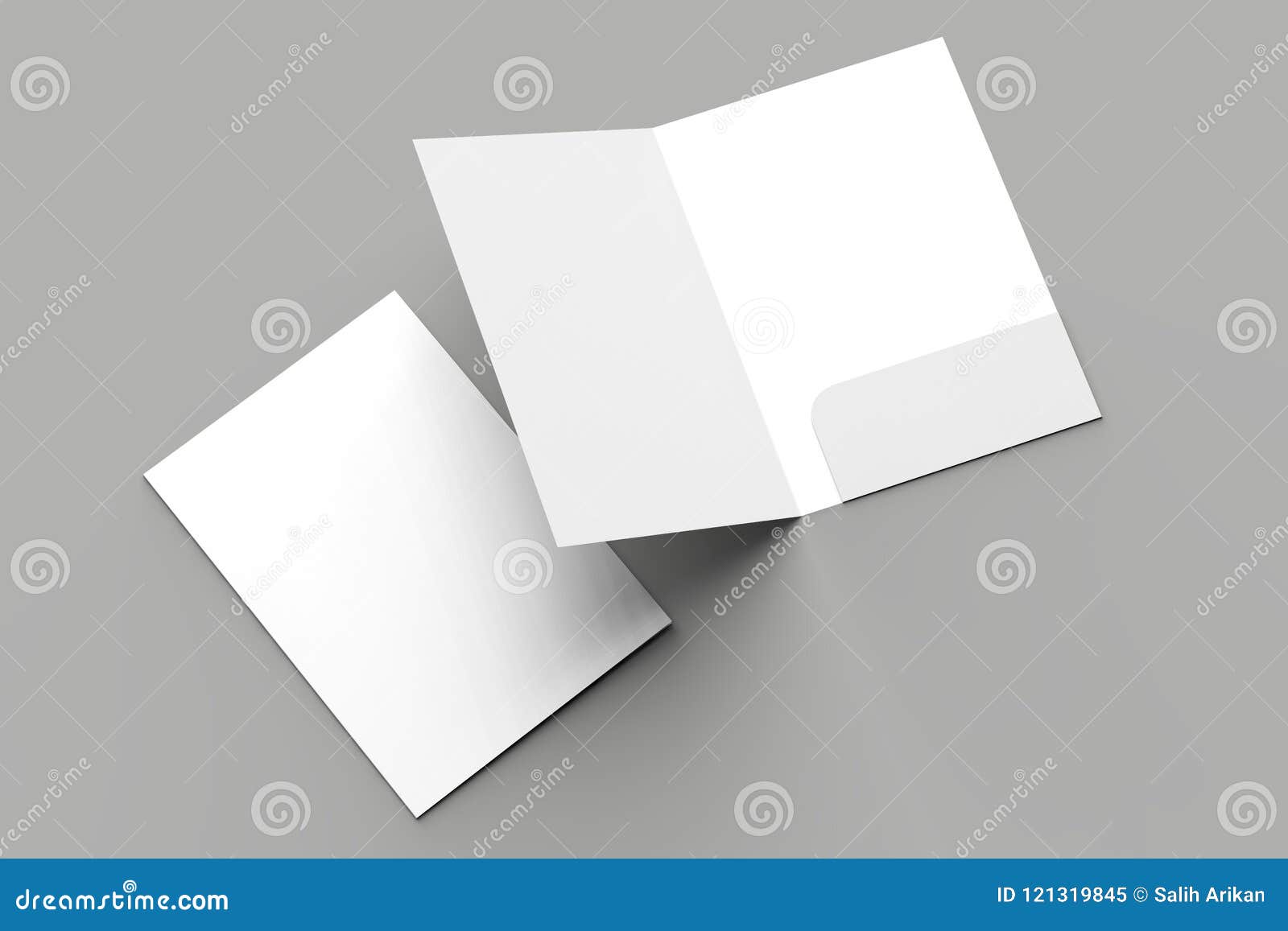 A4 Size Single Pocket Reinforced Folder Mock Up Isolated on Gray Stock ...