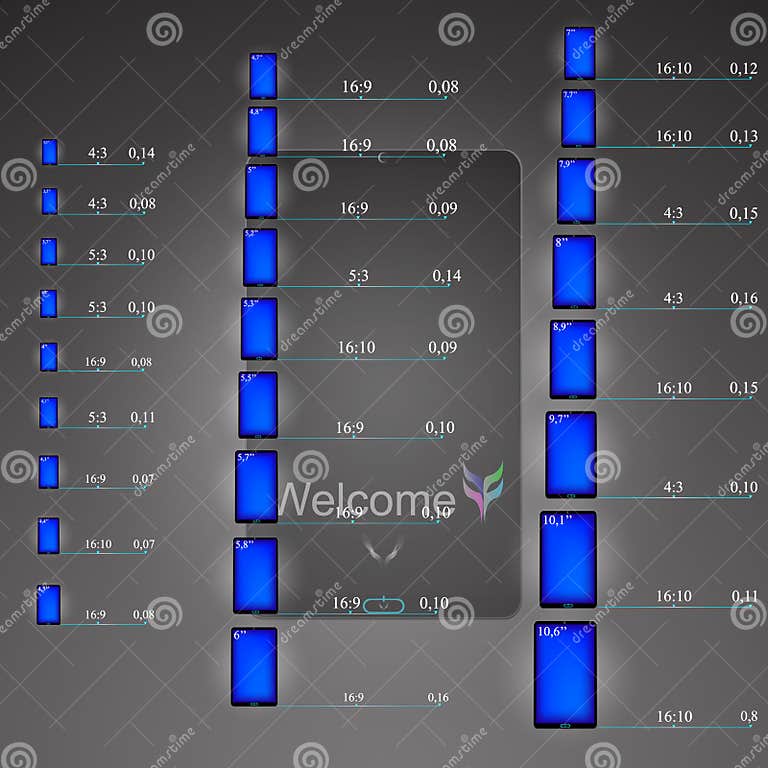 Size of smartphones. stock vector. Illustration of graphic - 63175158