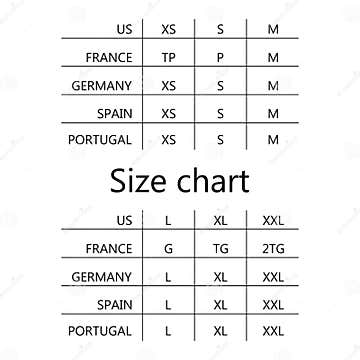 Size Table - Size Chart Illustration - Different Sizes Stock Vector ...