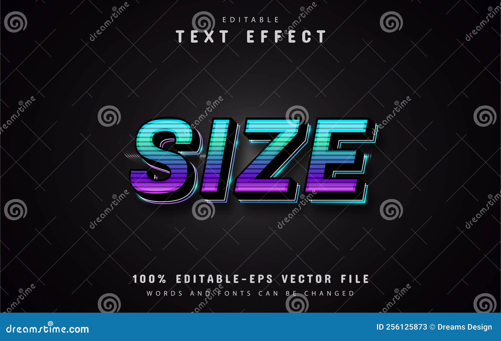 Size text effect stock vector. Illustration of poster - 256125873