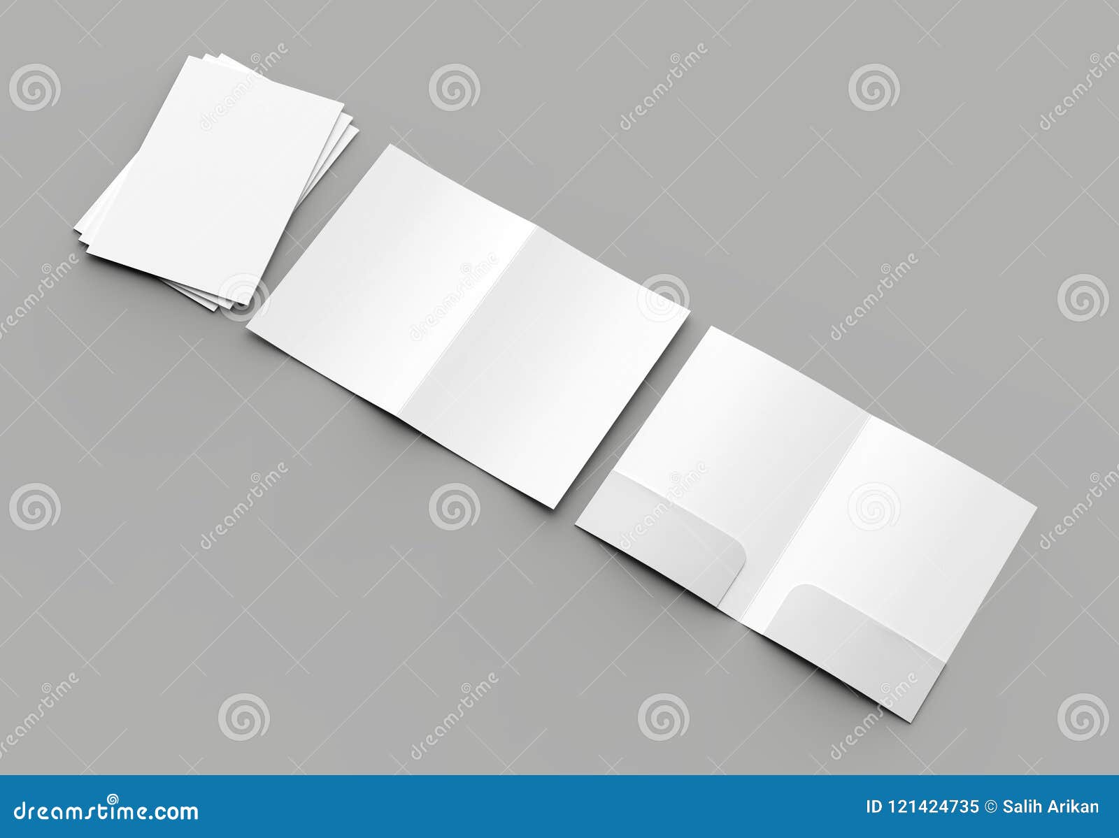 A4 Size Two Pockets Reinforced Folder Mock Up Isolated on Gray B Stock ...