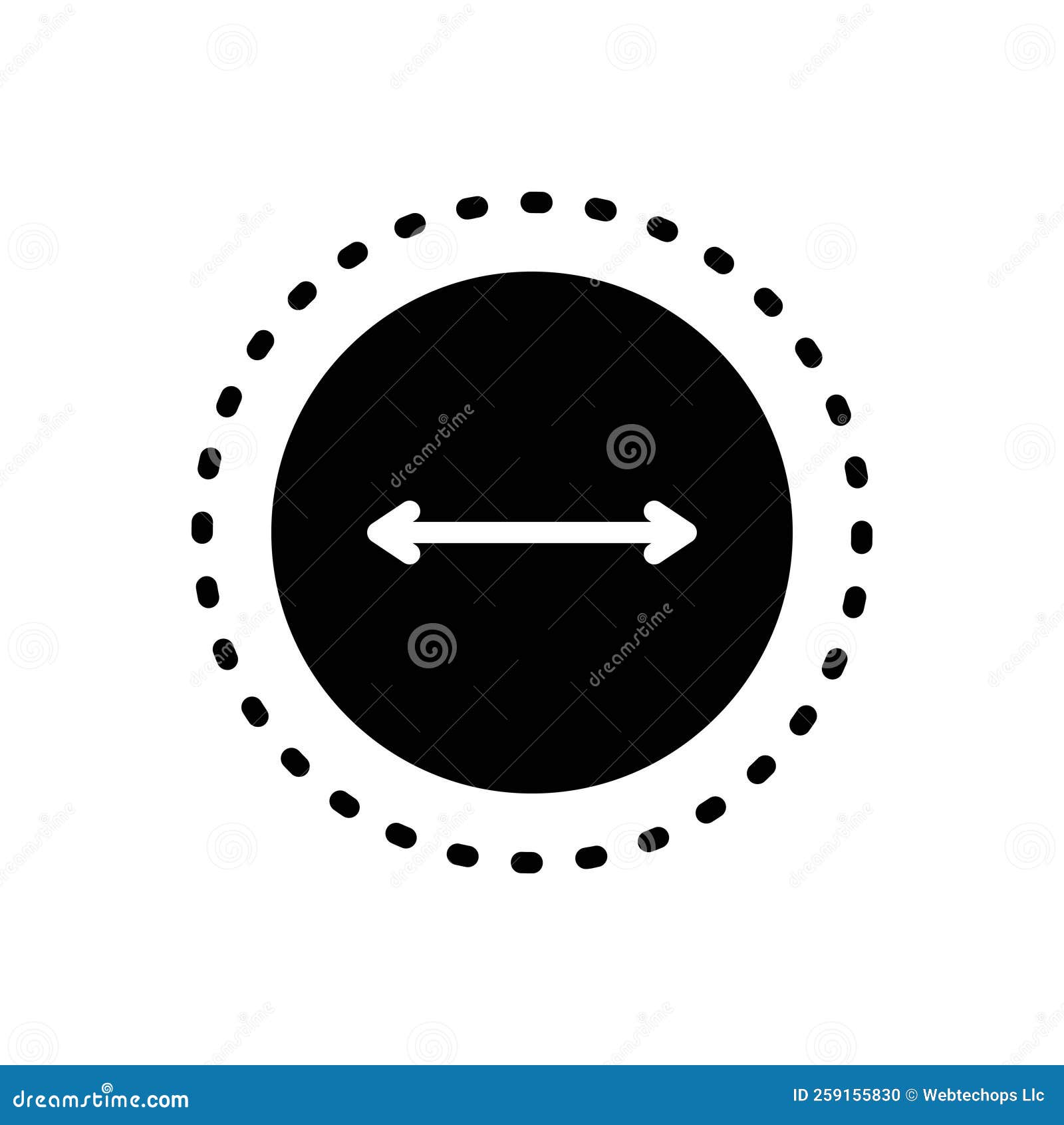 Black Solid Icon for Sized, Radius and Circle Stock Vector ...
