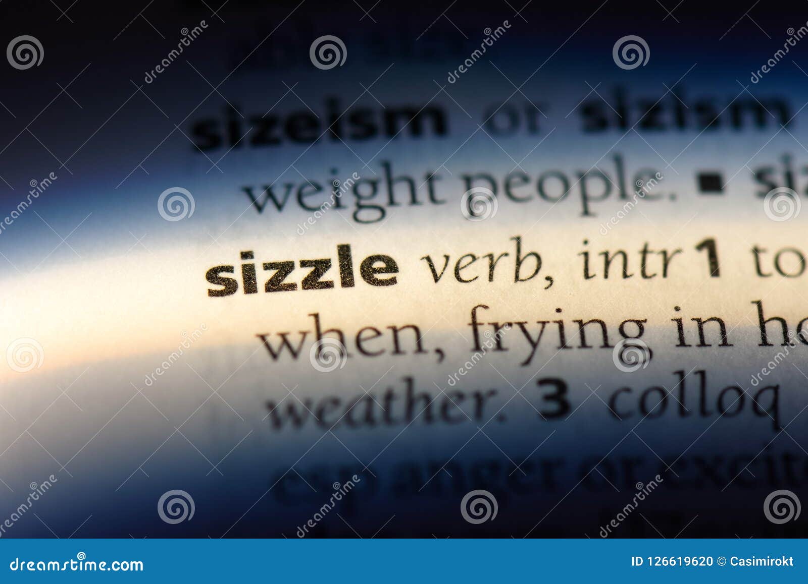 Sizzle stock photo. Image of english, info, definition - 126619620