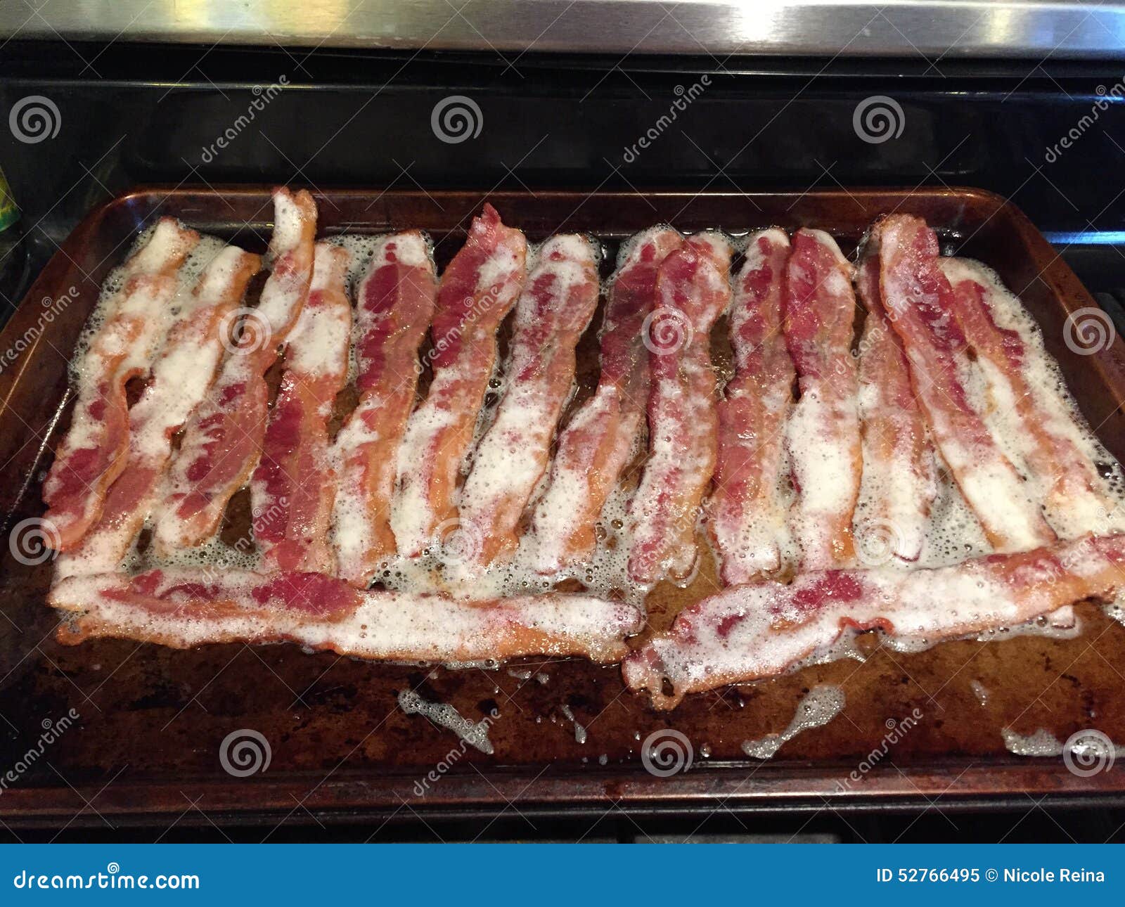 Sizzling Bacon stock image. Image of baking, oven, cooking - 52766495