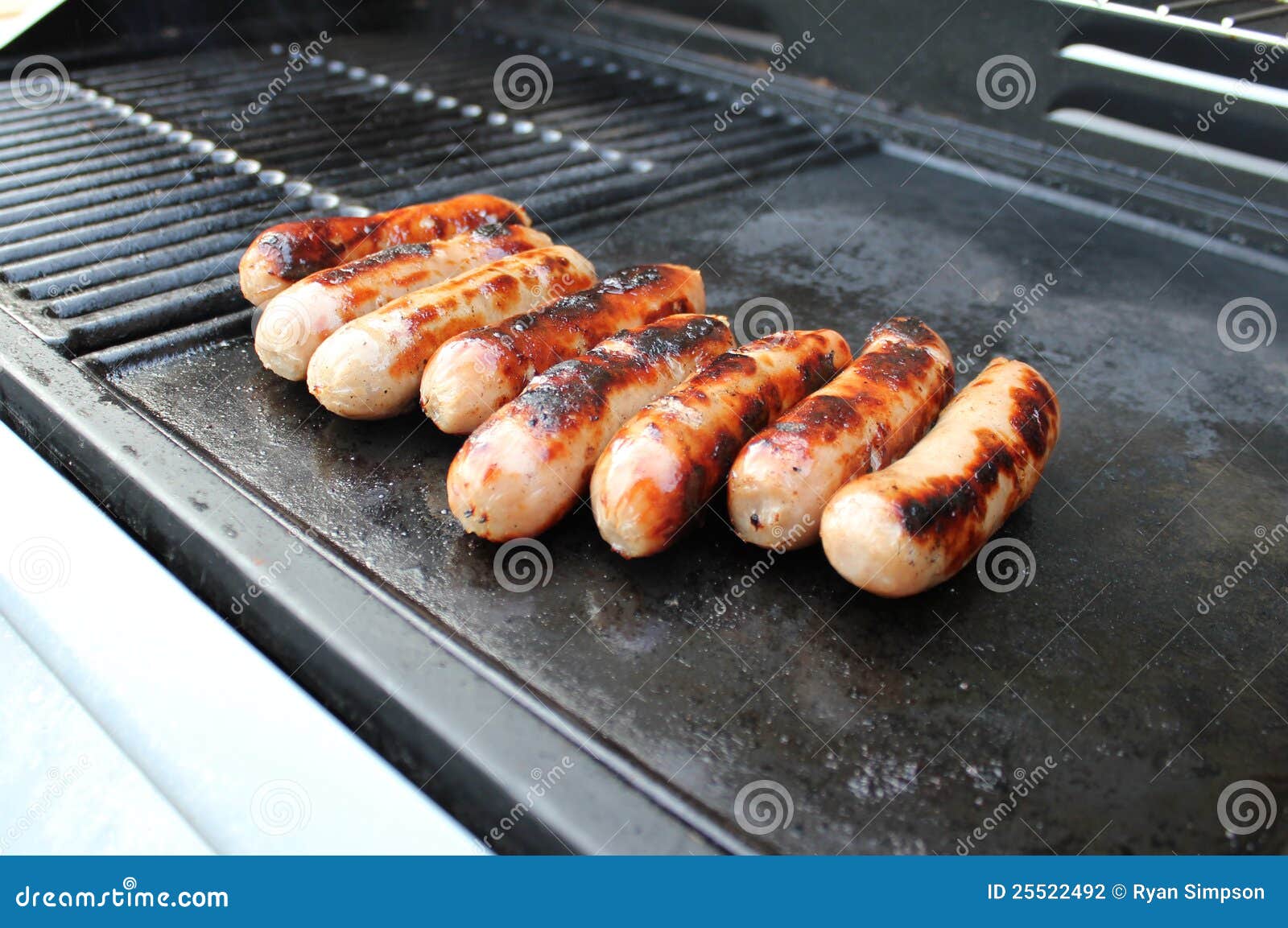 Sizzling BBQ sausages stock photo. Image of eating, pork - 25522492