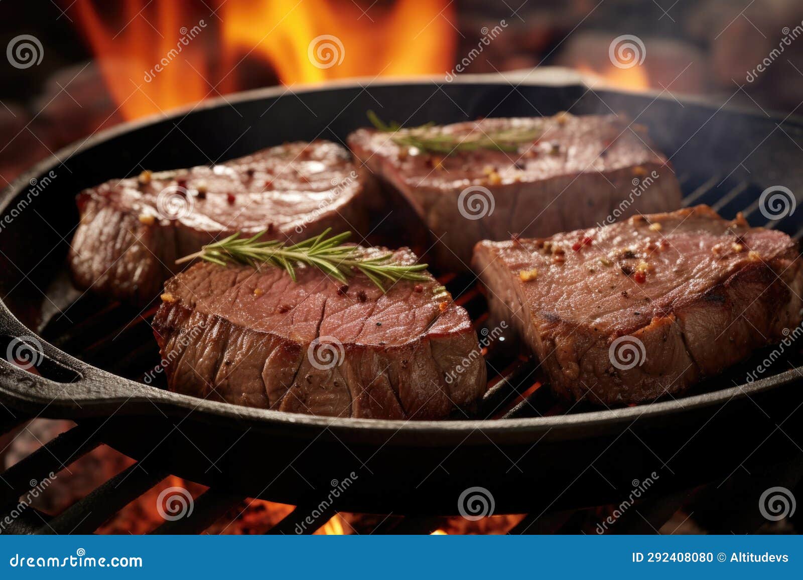 Sizzling Beef Brisket Slices on a Cast-iron Grill Stock Photo - Image ...