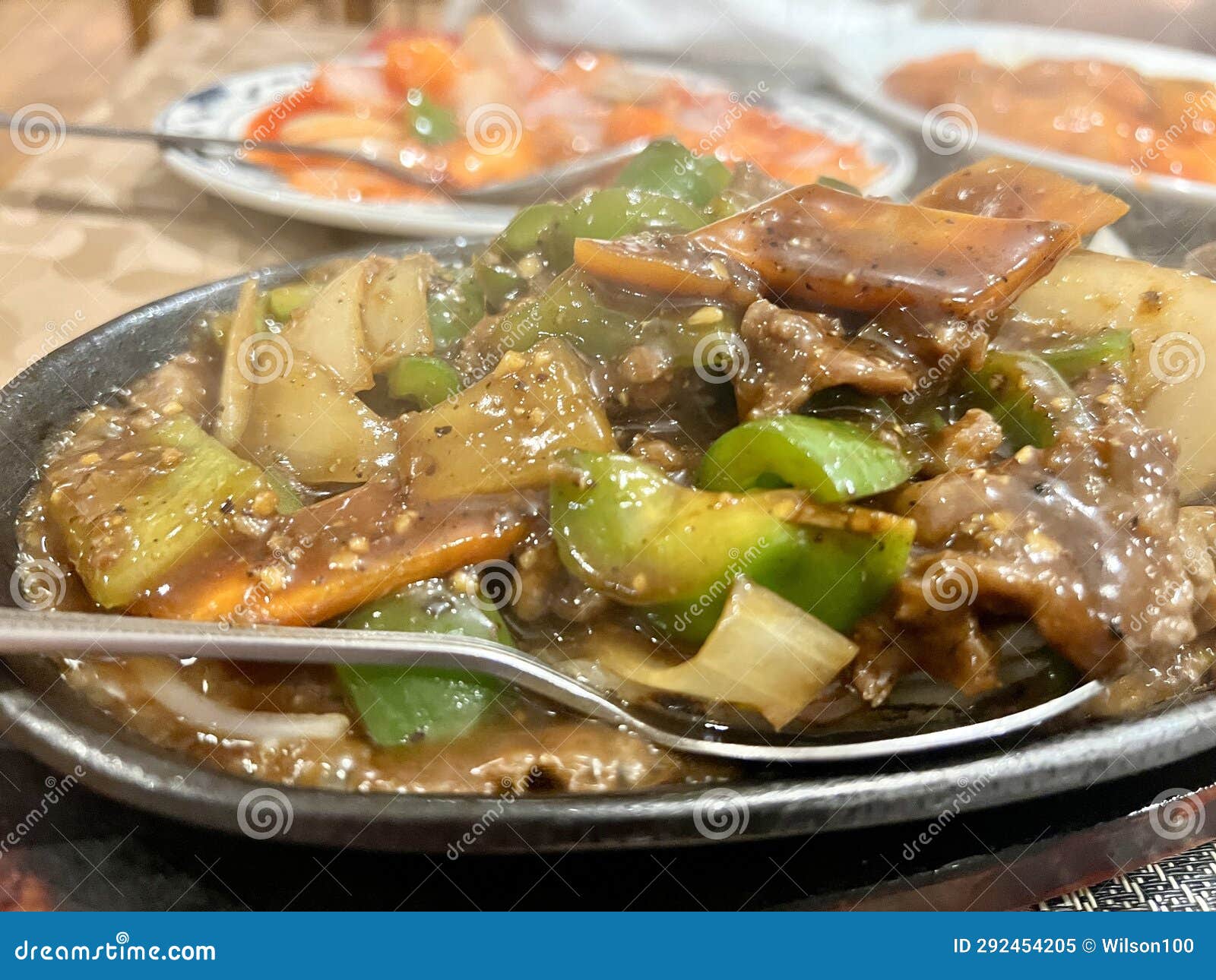 Sizzling Beef stock image. Image of dinner, chinese - 292454205