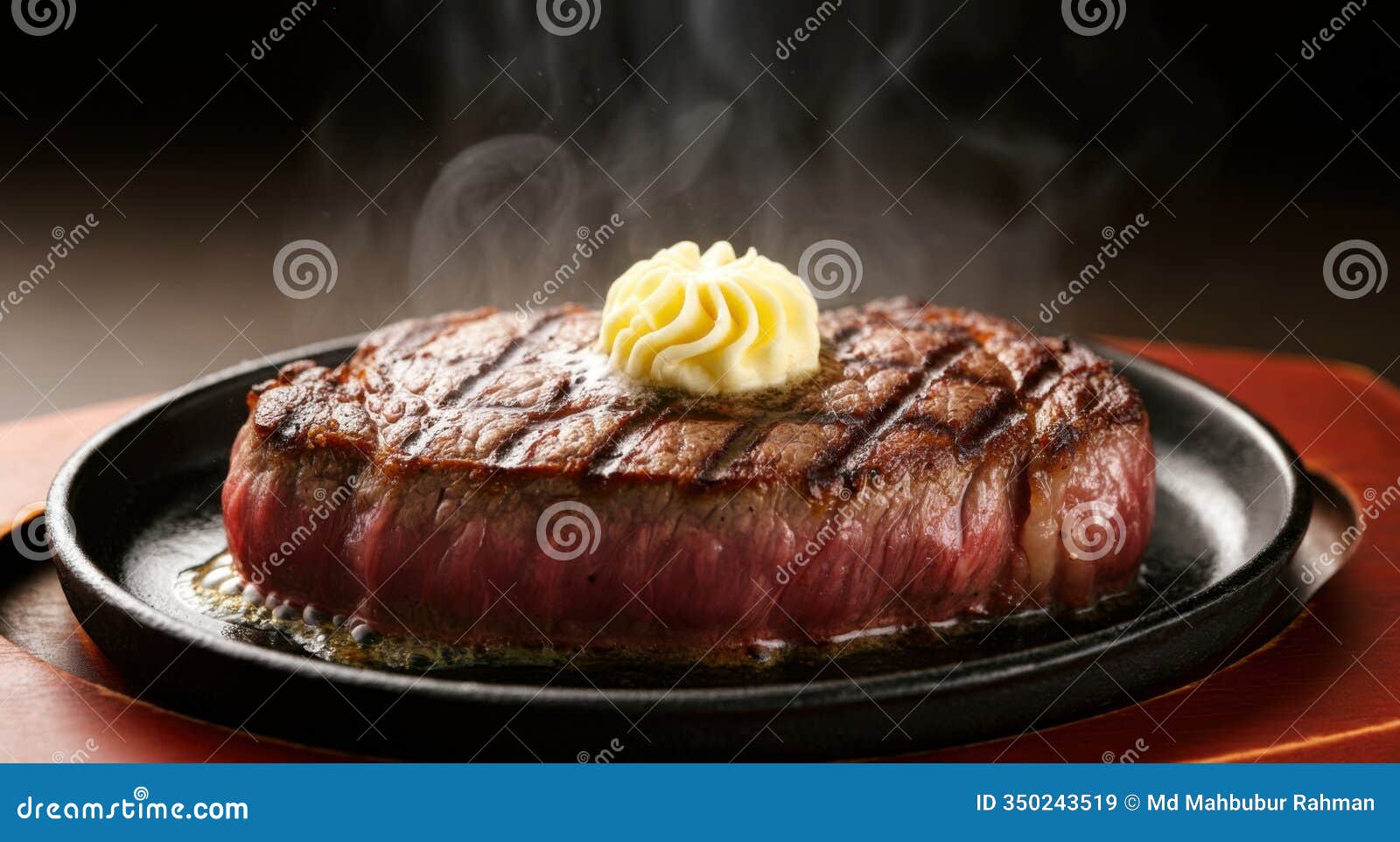 Close-up of a Sizzling Ribeye Steak Stock Illustration - Illustration ...