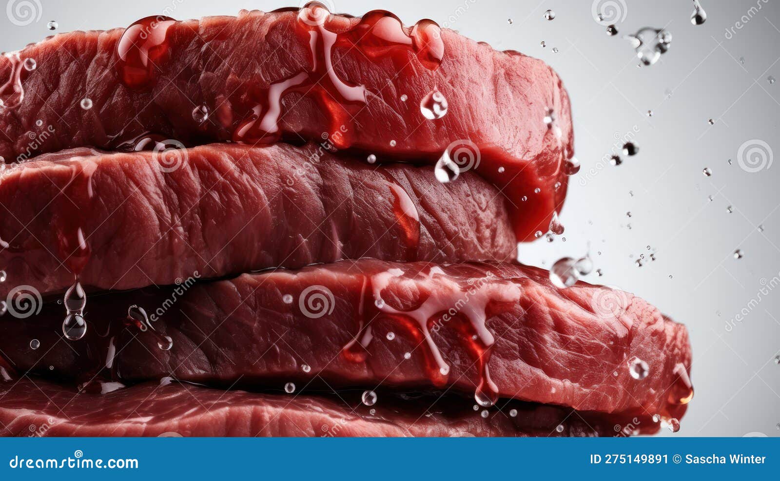 Sizzling Stack: a Mouthwatering Display of Fresh Beef Steaks Stock ...