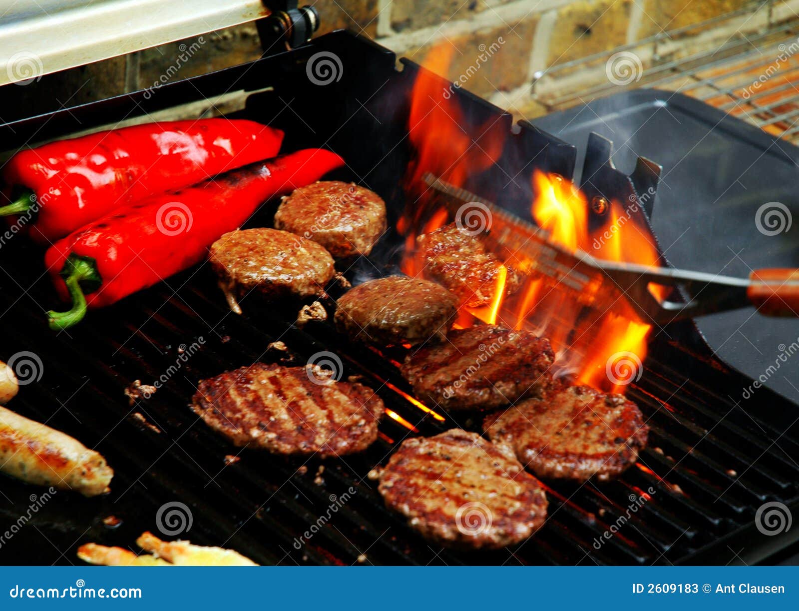 Sizzling Summer barbecue stock image. Image of flame, grill - 2609183