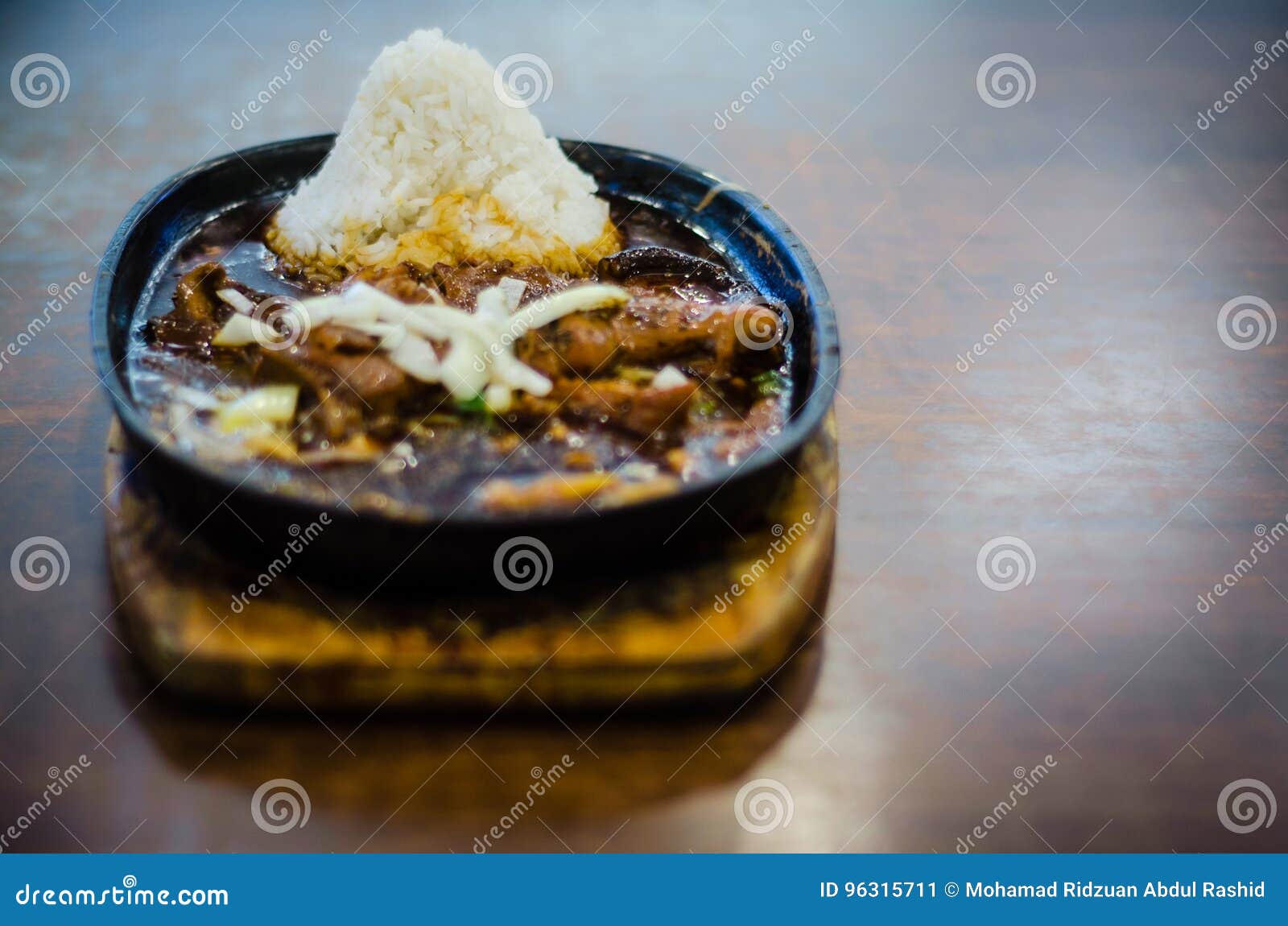 Sizzling White Rice stock image. Image of fried, objects - 96315711