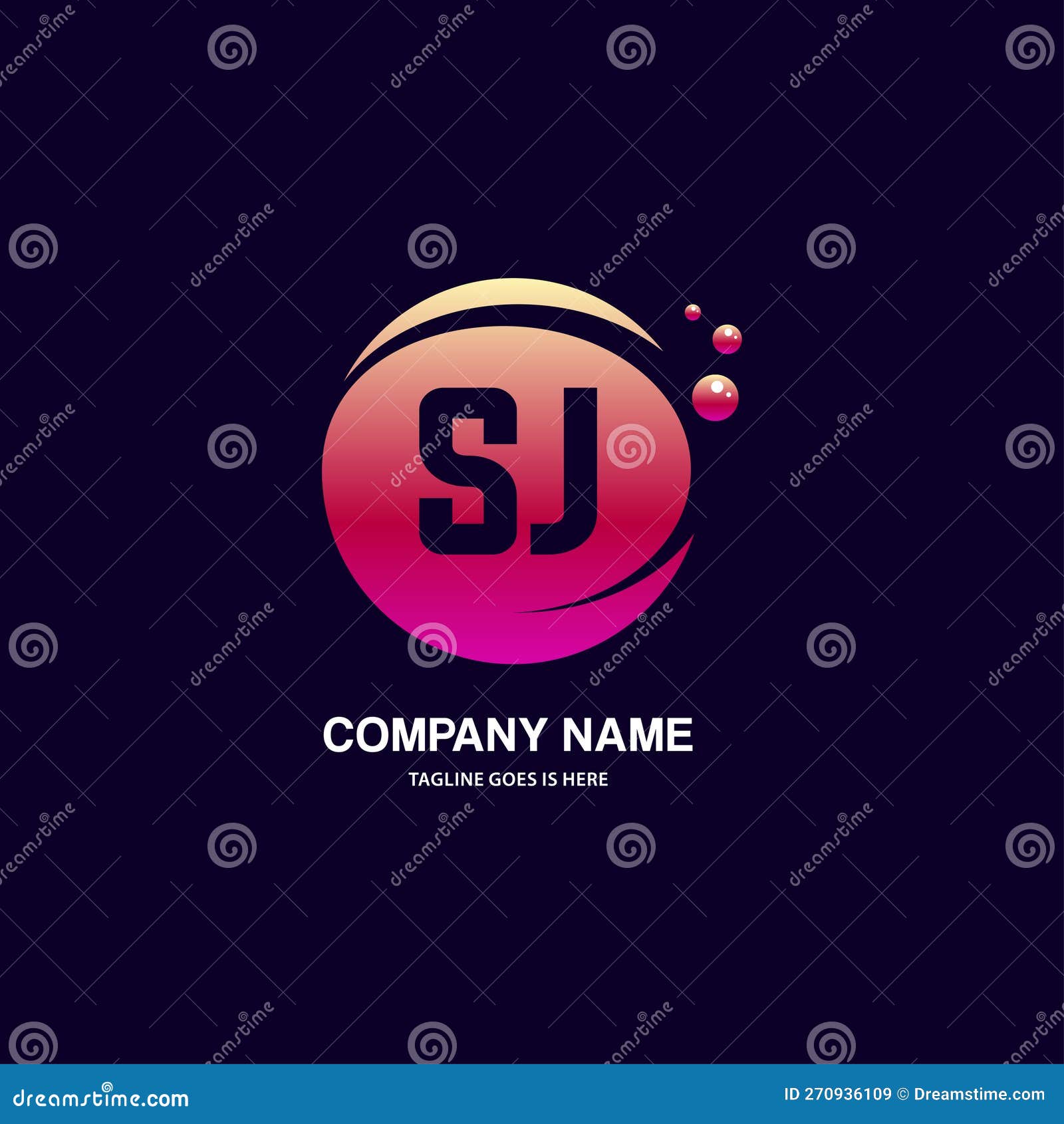 SJ Initial Logo with Colorful Circle Template Vector Stock Vector ...