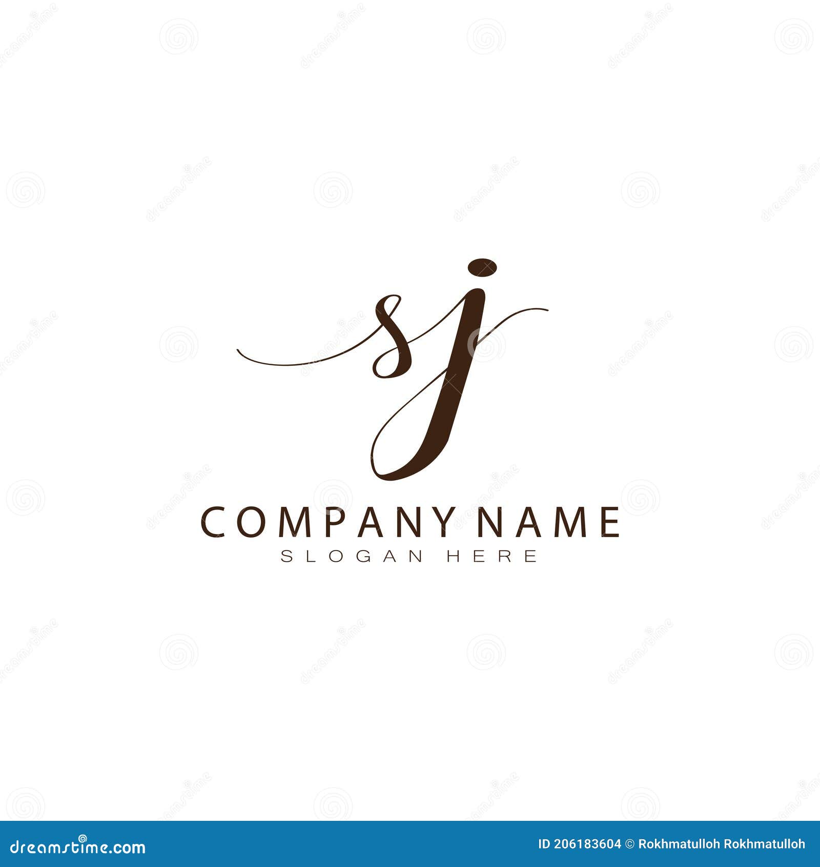 SJ Initials Handwritten Design Vector Template Stock Vector ...