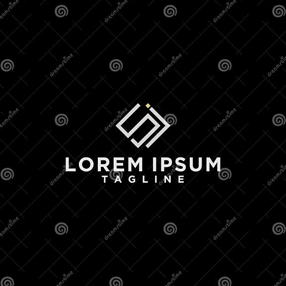 Sj or Js Square Logo Design Stock Vector - Illustration of bold, logo ...