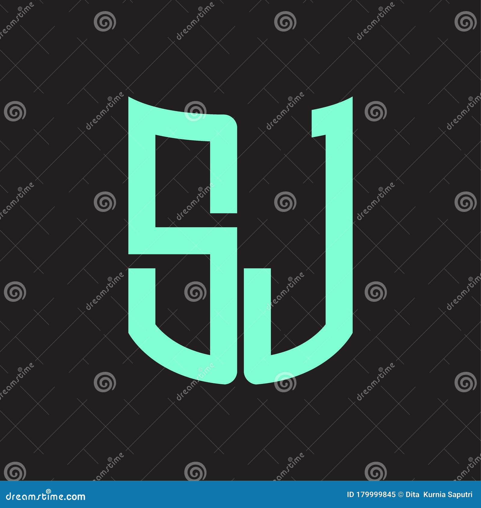 SJ Logo Monogram with Ribbon Style Design Template Stock Vector ...