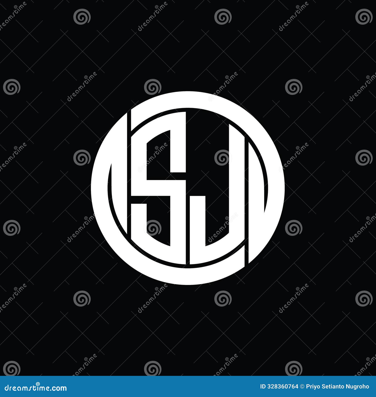 SJ Logo Monogram Shield Inside Circle Shape Vector Images Design ...