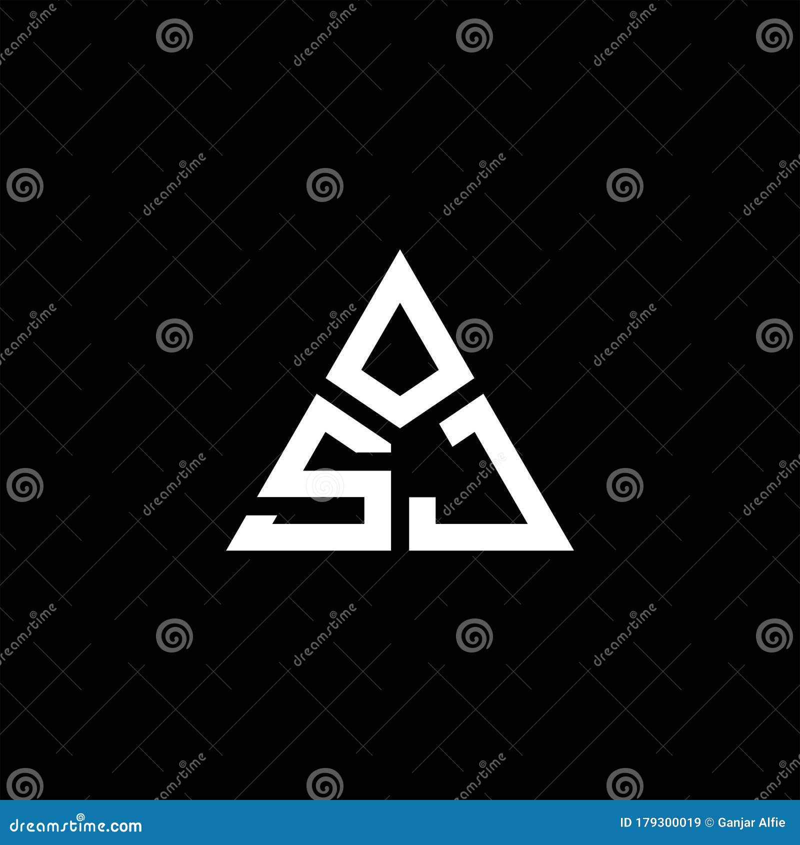 SJ Monogram Logo with 3 Pieces Shape Isolated on Triangle Stock Vector ...
