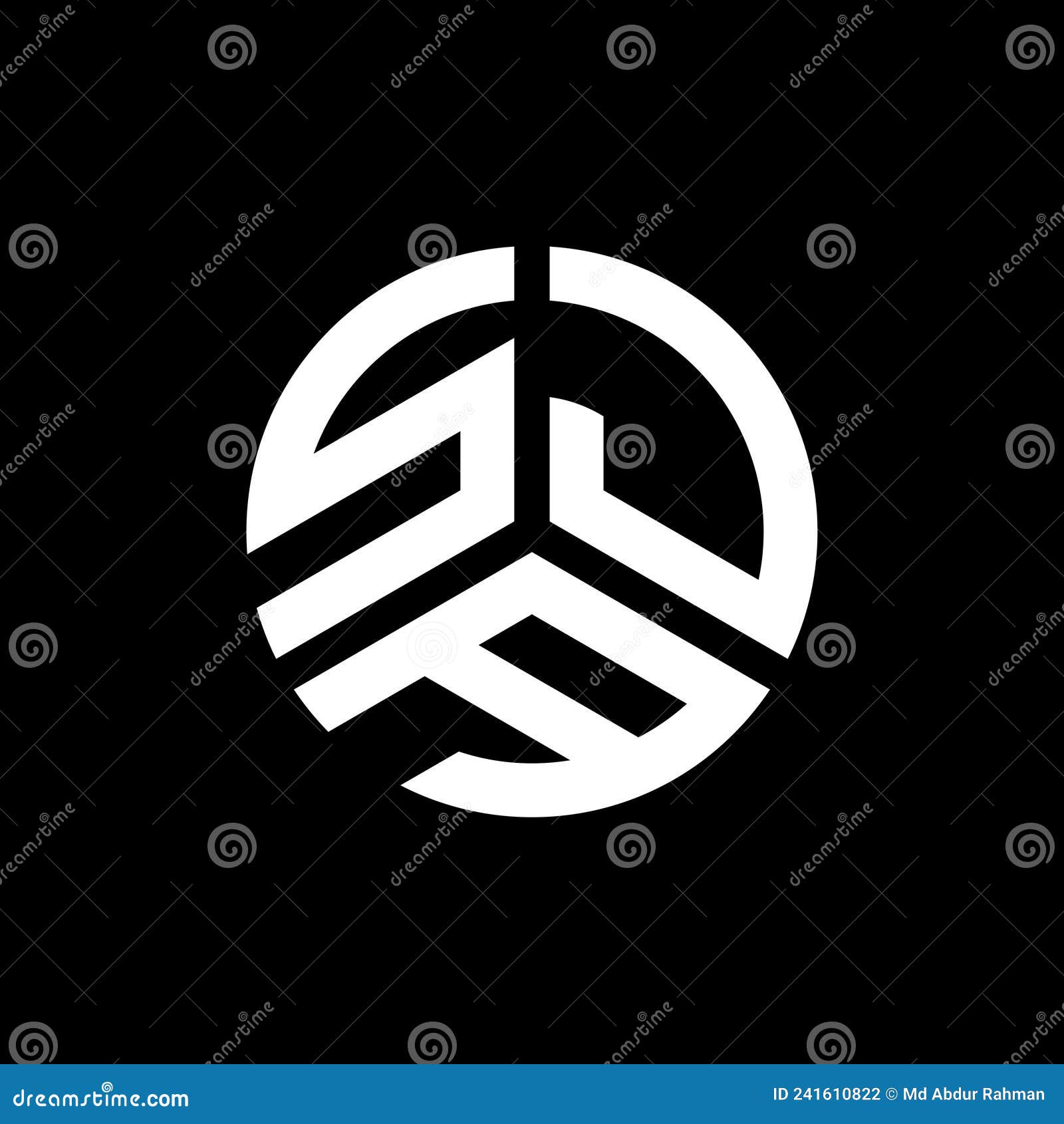 SJA Letter Logo Design on Black Background. SJA Creative Initials ...