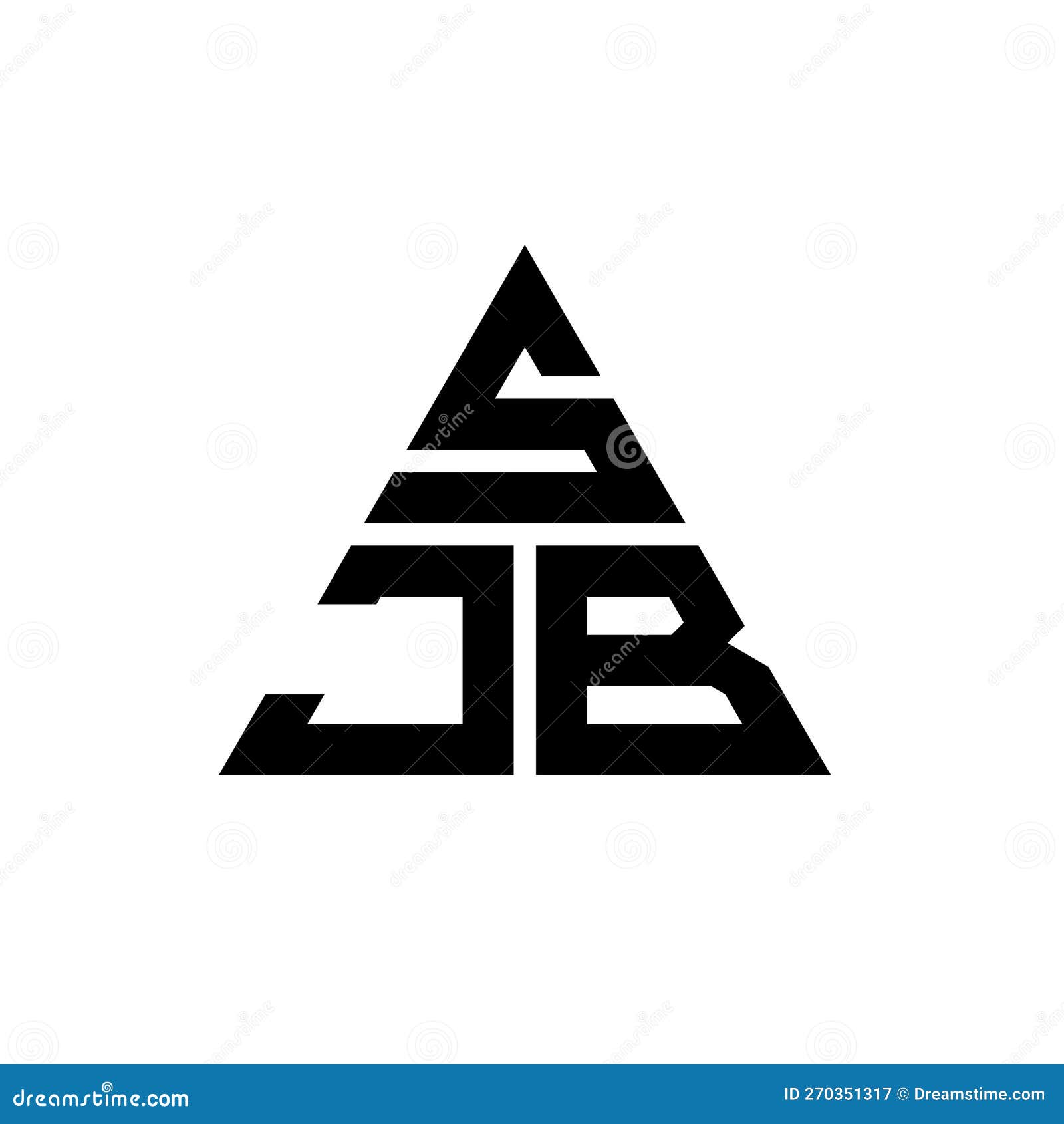 SJB Triangle Letter Logo Design with Triangle Shape. SJB Triangle Logo ...