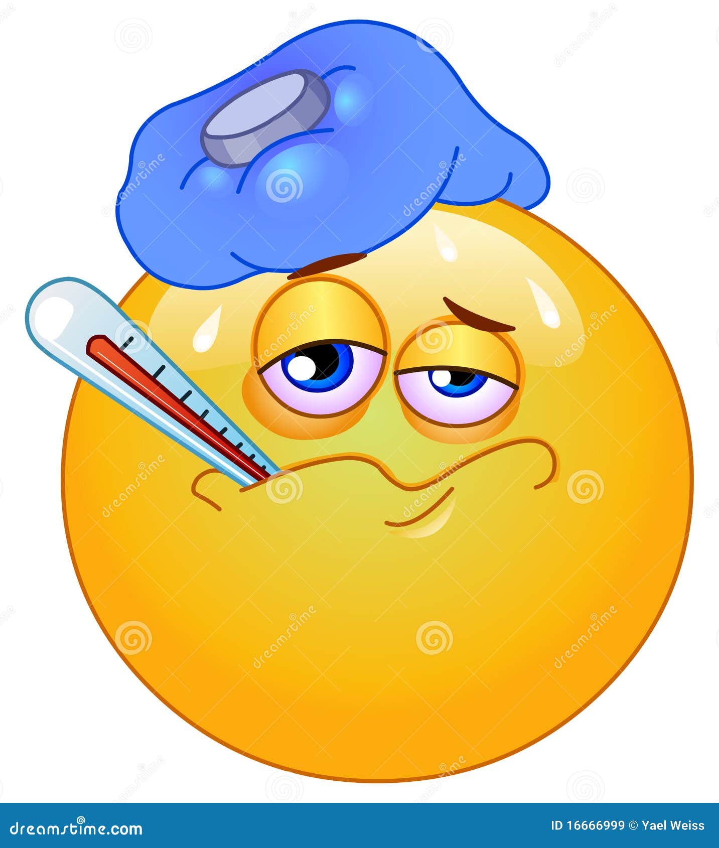 Sjuk emoticon vektor illustrationer. Illustration av sorglig - 16666999