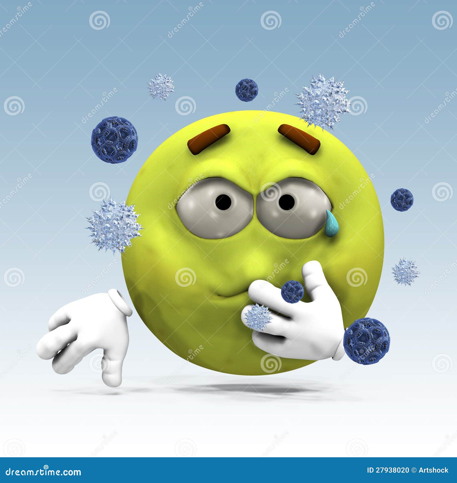 Sjuk emoticon stock illustrationer. Illustration av rinnande - 27938020