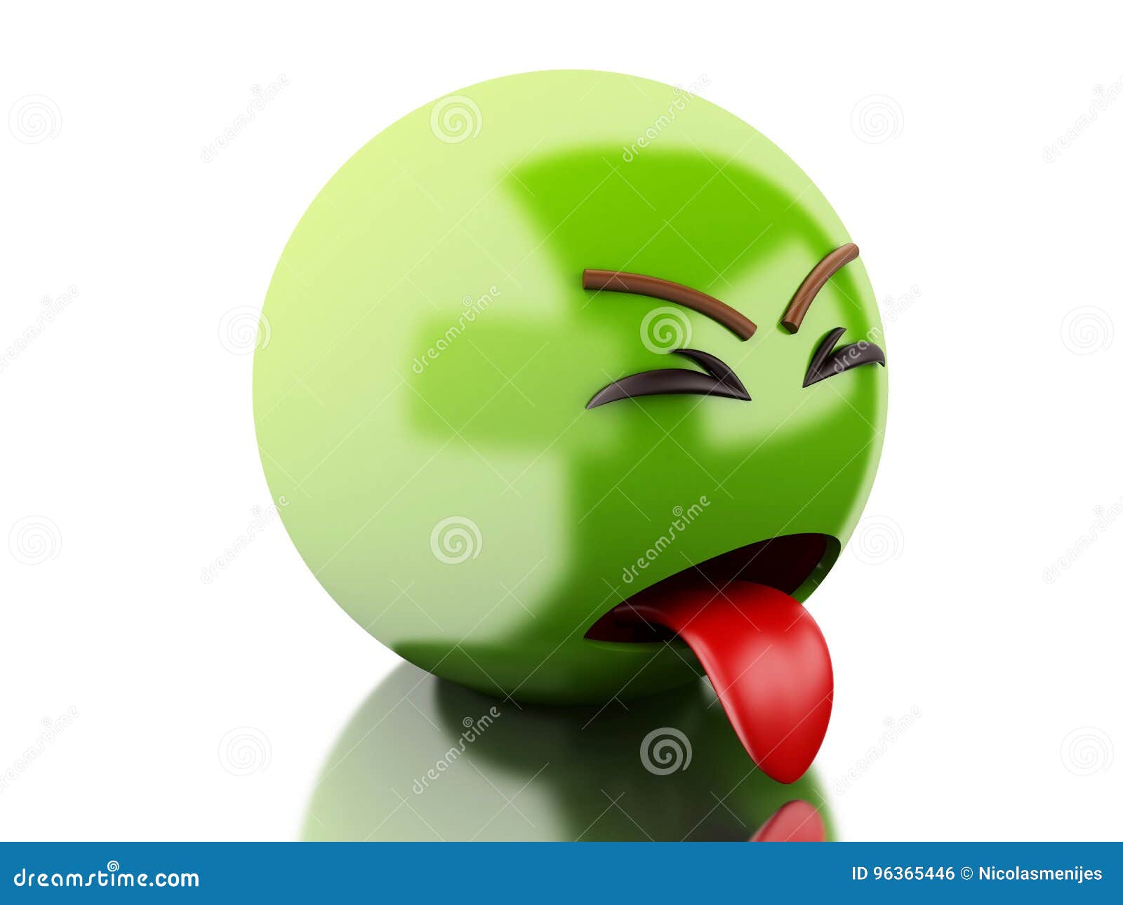 Sjuk Emoticon 3d Med Tungan Ut Stock Illustrationer - Illustration av ...