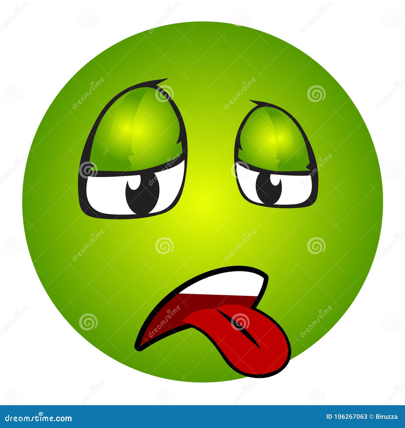 Sjuk Emoticon Med Tungan Ut Vektor Illustrationer - Illustration av ...