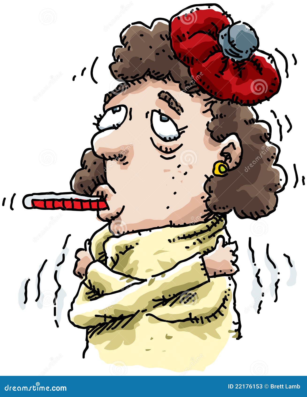 Sjuk kvinna stock illustrationer. Illustration av vitt - 22176153