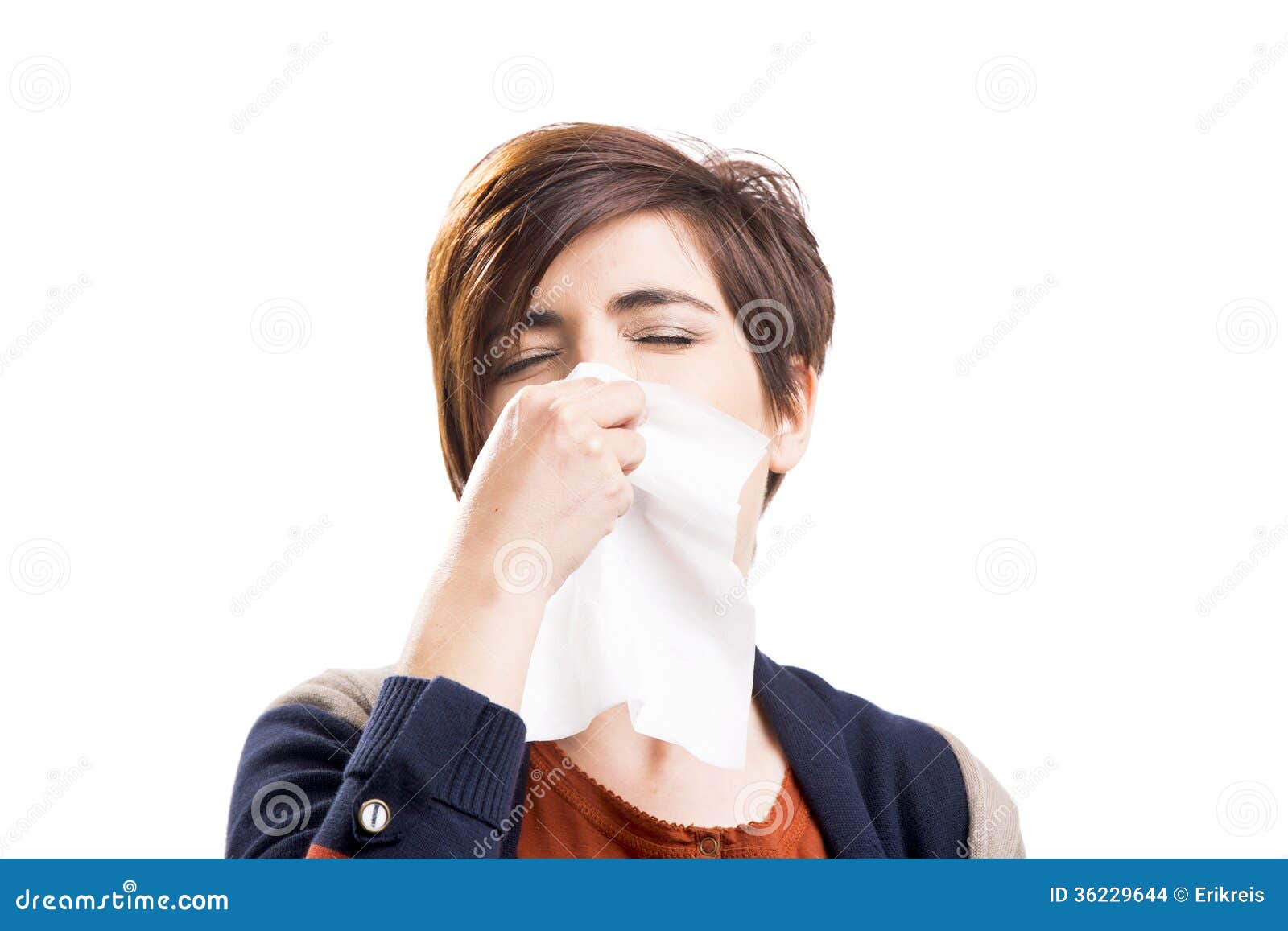 Sjuk kvinna arkivfoto. Bild av nysa, sjukt, feber, hälsa - 36229644
